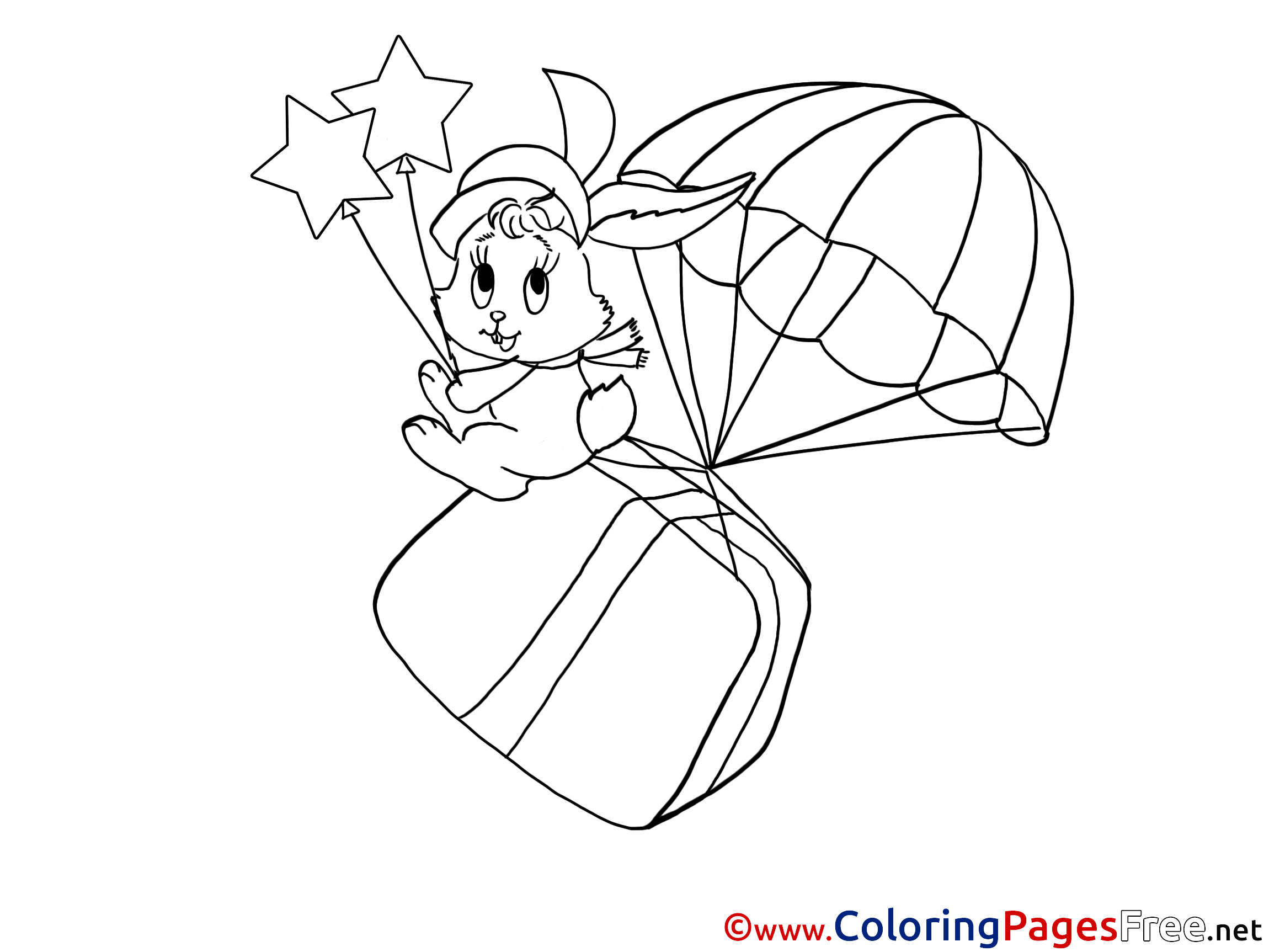 Hare for Kids printable Colouring Page