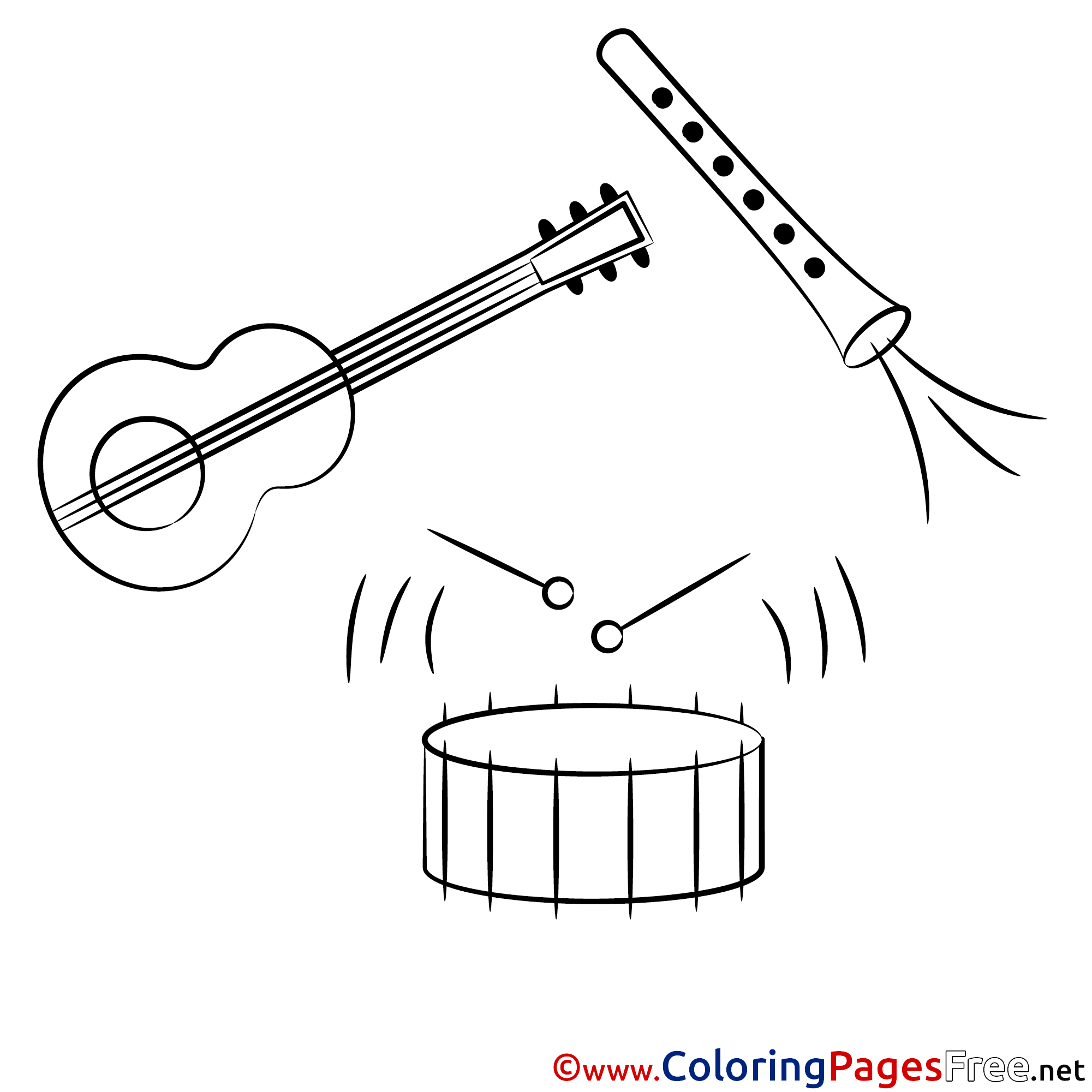 ukulele coloring pages free