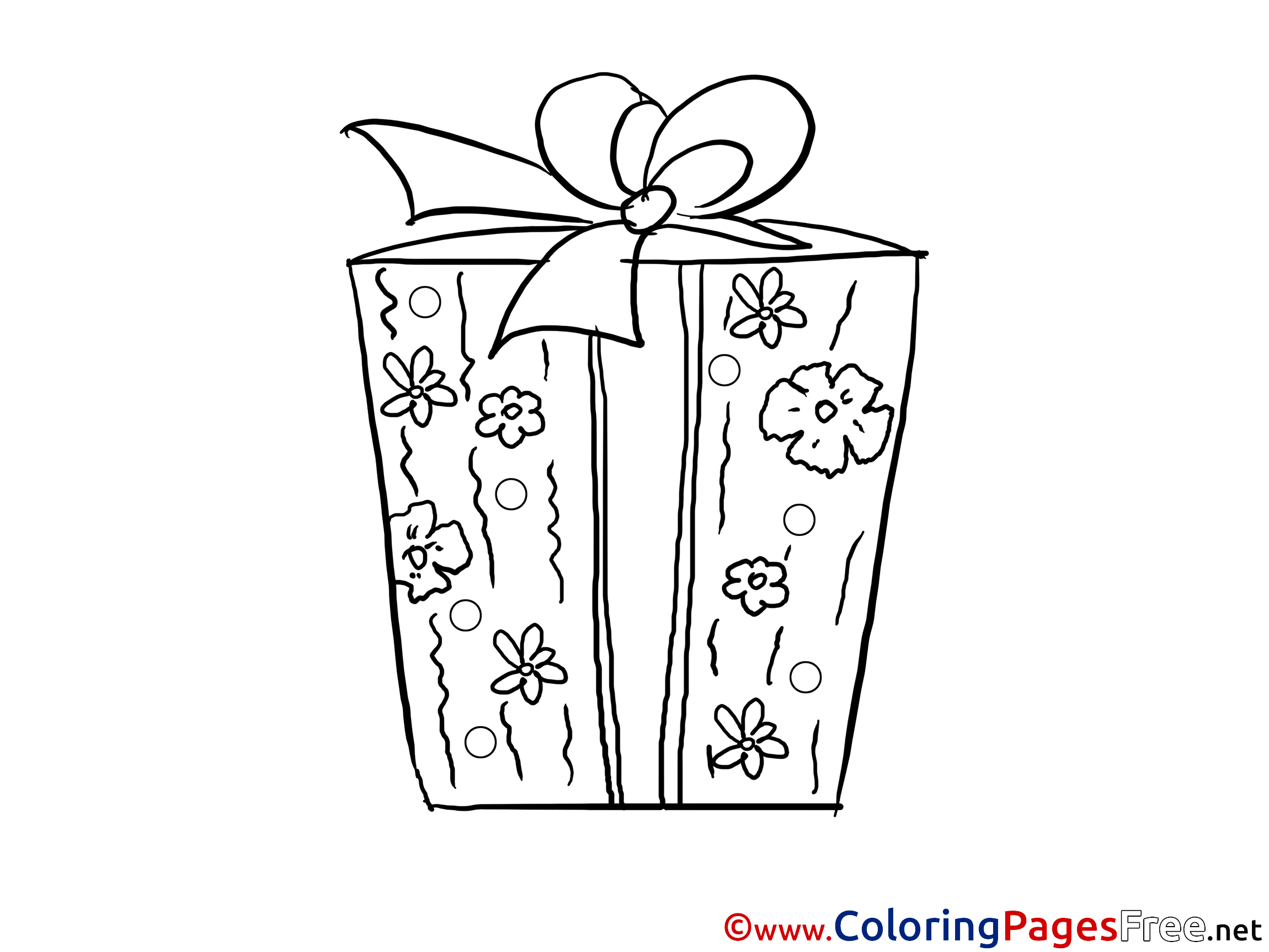 Present Kids free Coloring Page