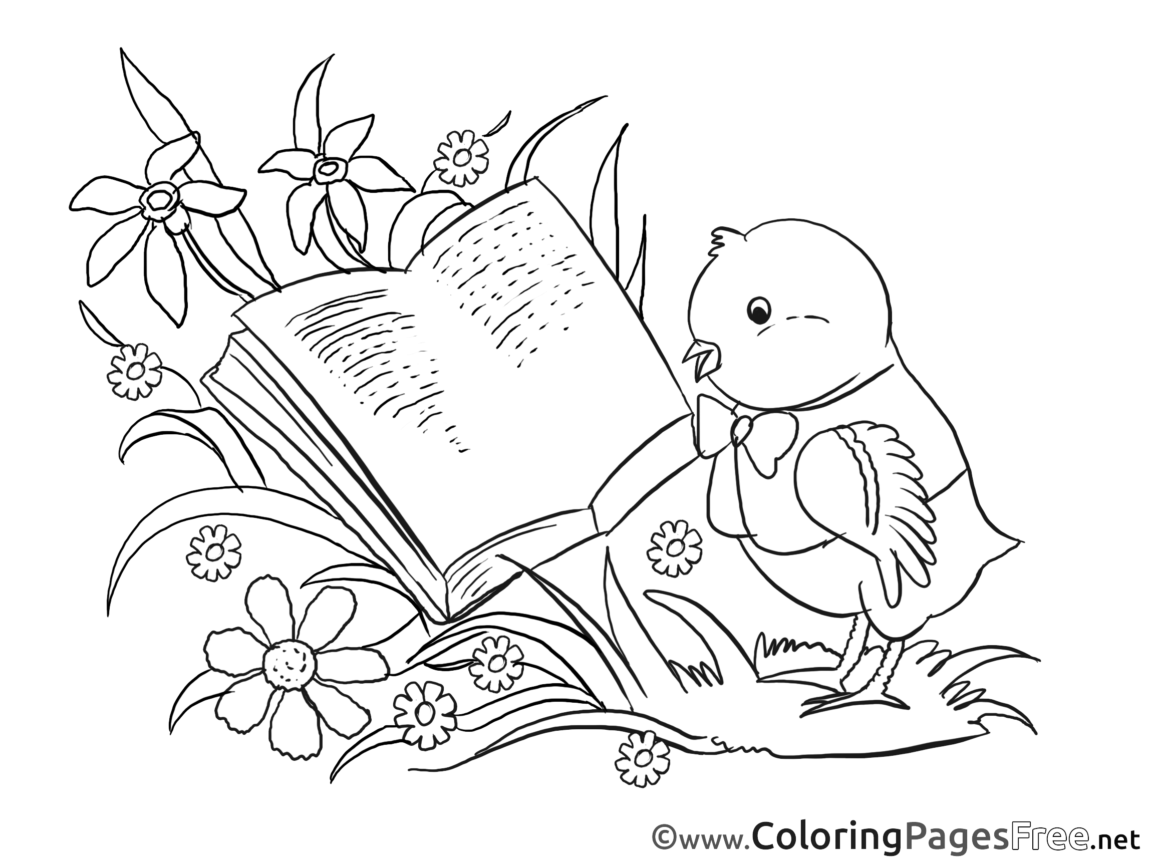 Book Bird printable Easter Coloring Sheets
