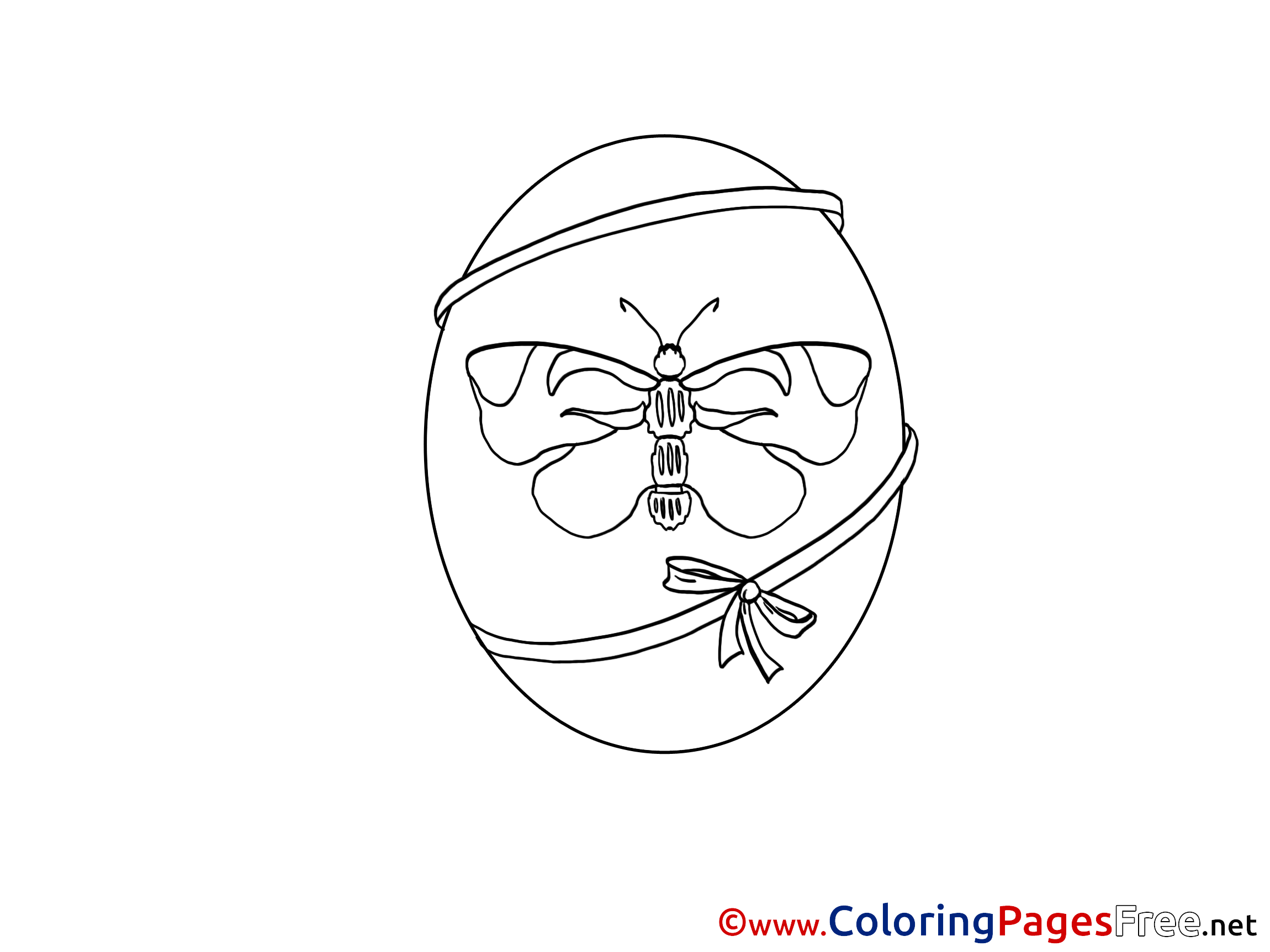 Butterfly Egg free Colouring Page Easter