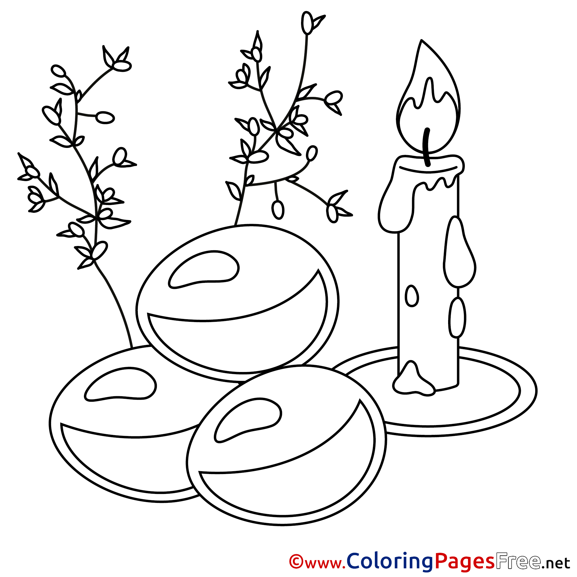 coloring pages of easter candles