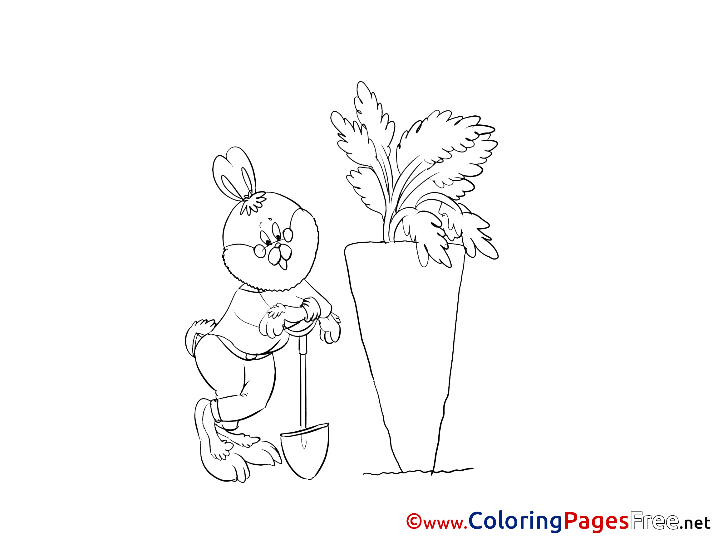 Carrot Bunny Coloring Sheets Easter free