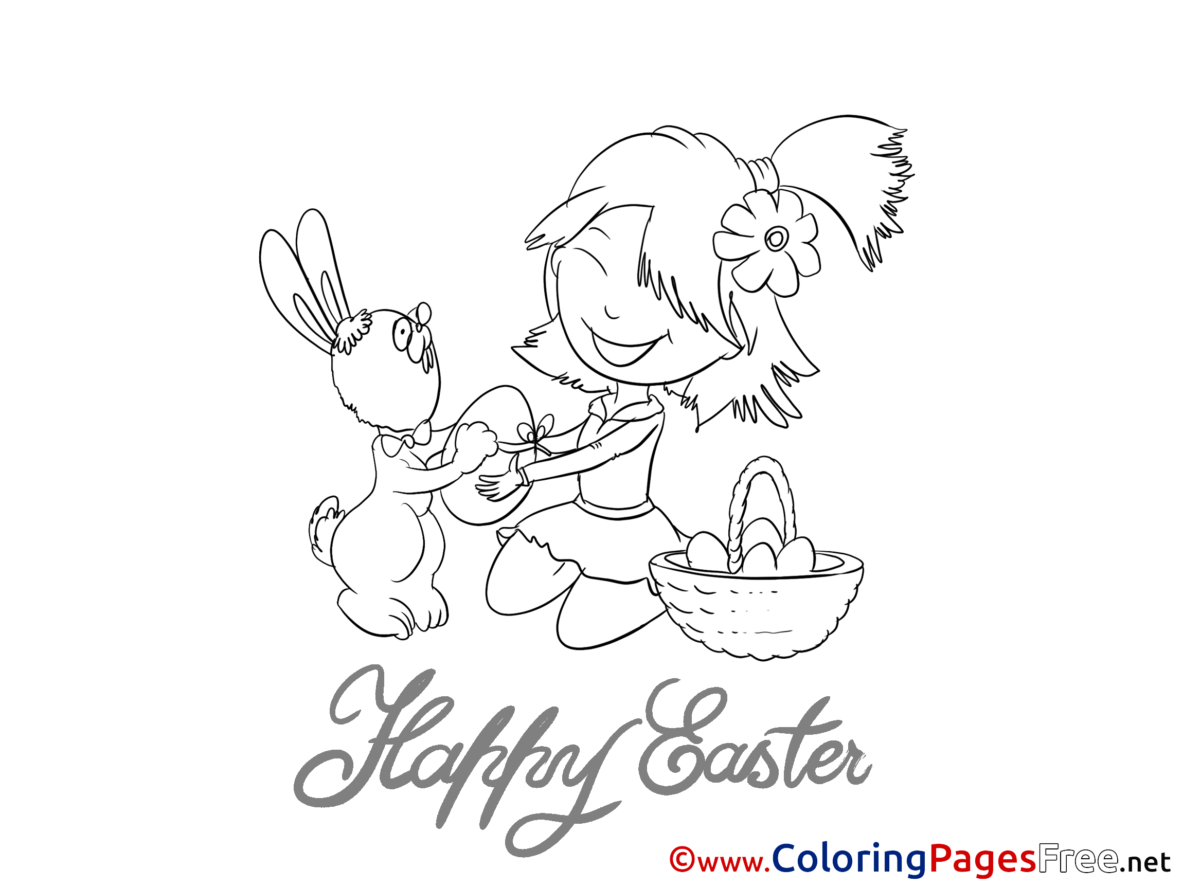 Celebration Children Easter Colouring Page