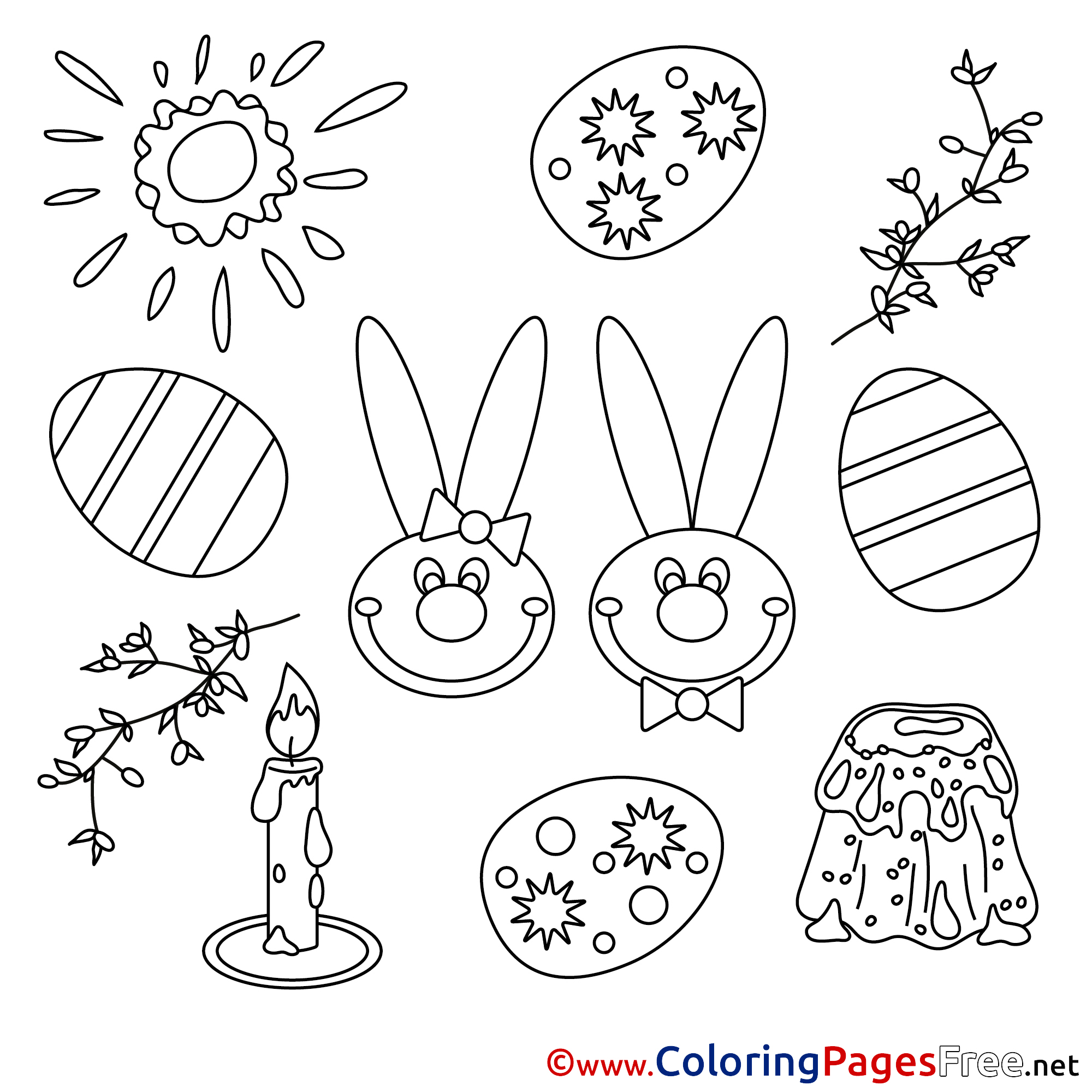 Festival Children Easter Colouring Page