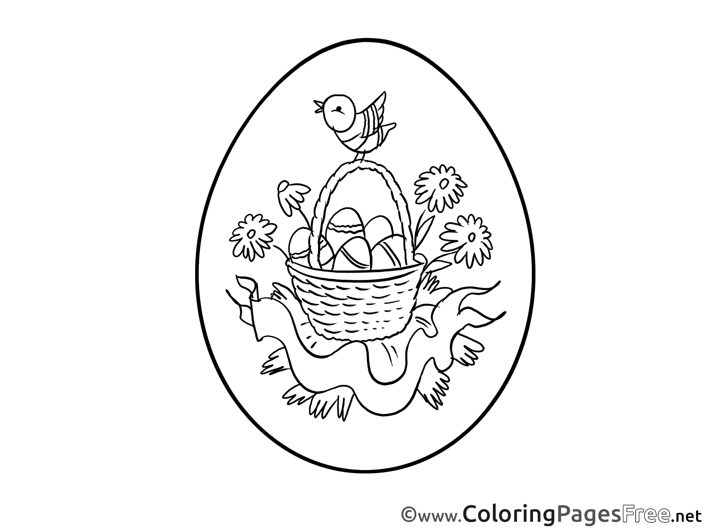 Flowers Egg printable Easter Coloring Sheets