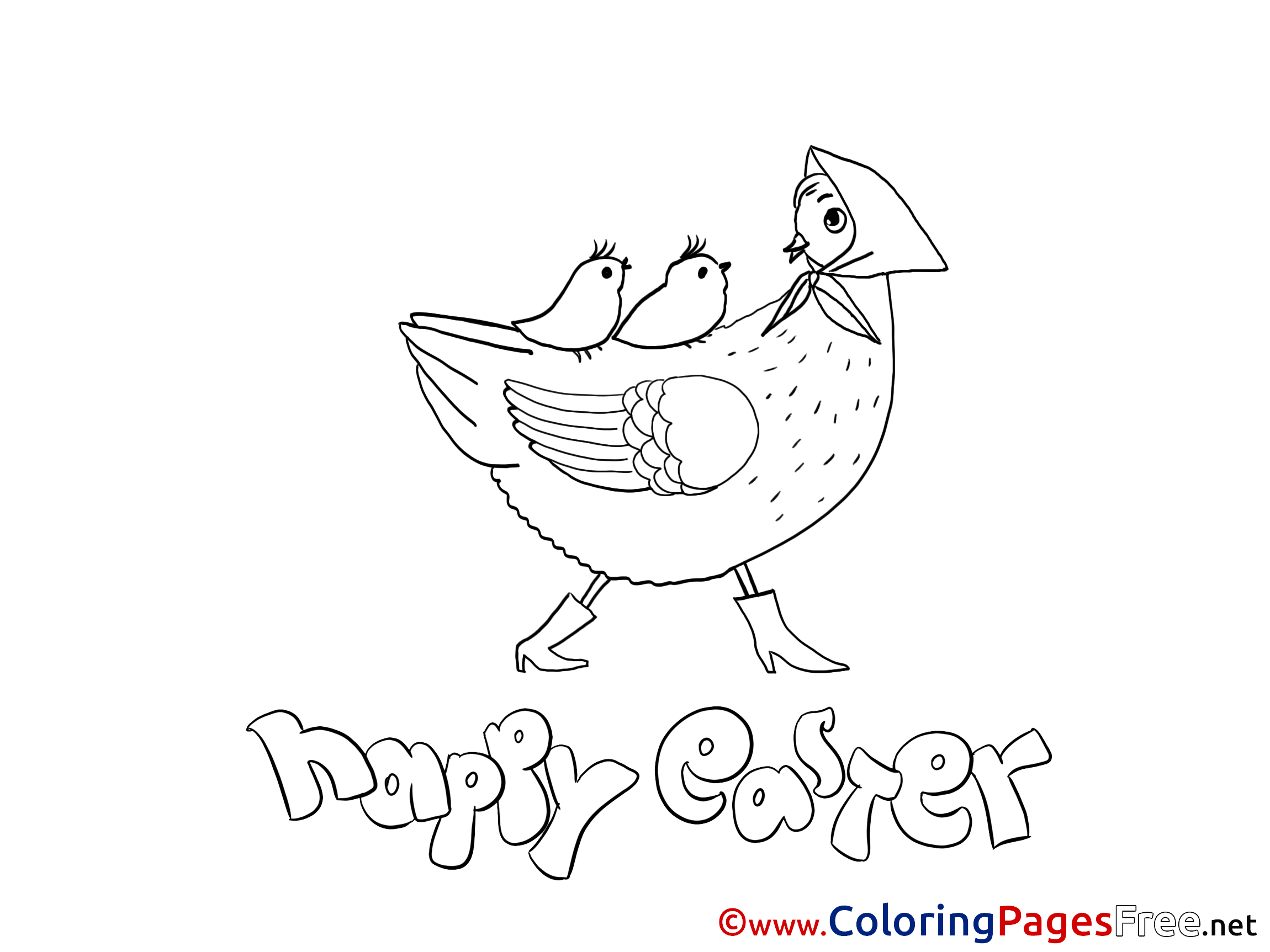 Hen download Easter Coloring Pages