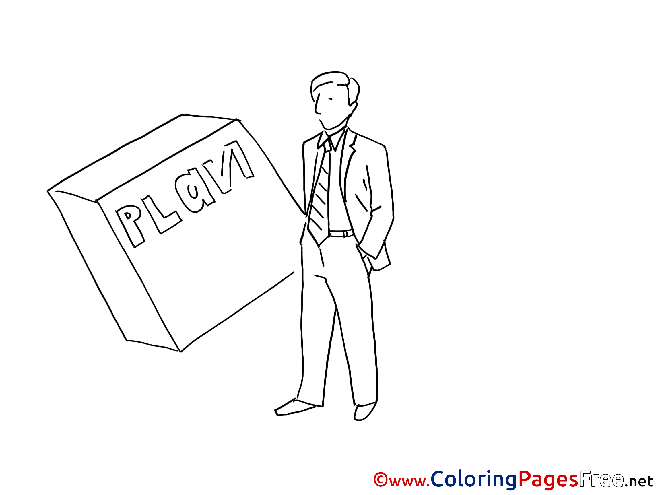 Plan Man Colouring Page printable free
