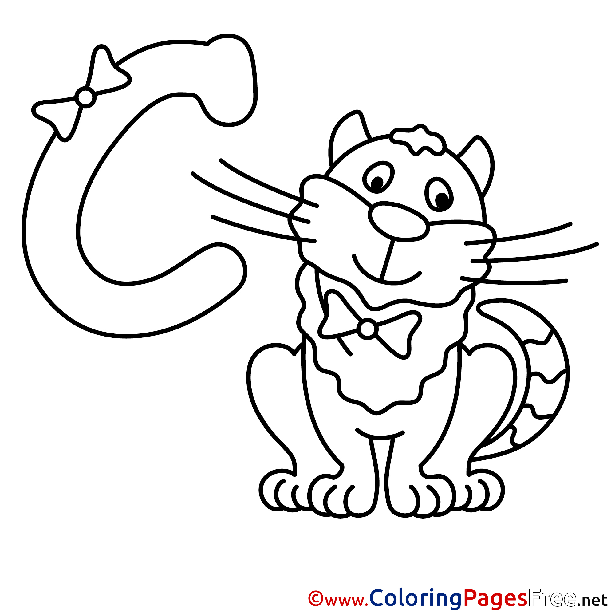 Cat Coloring Pages Alphabet