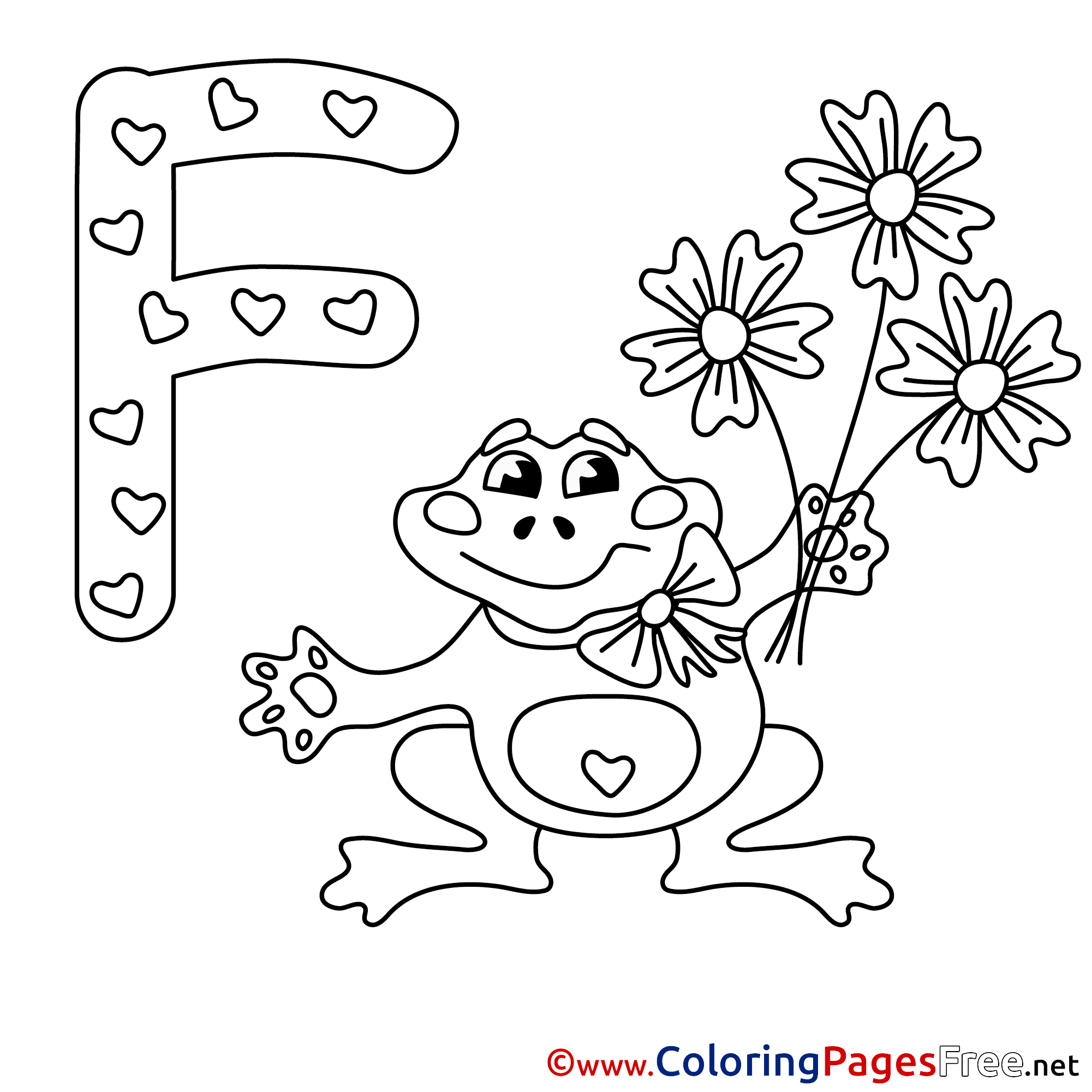 Frog Kids Alphabet Coloring Pages