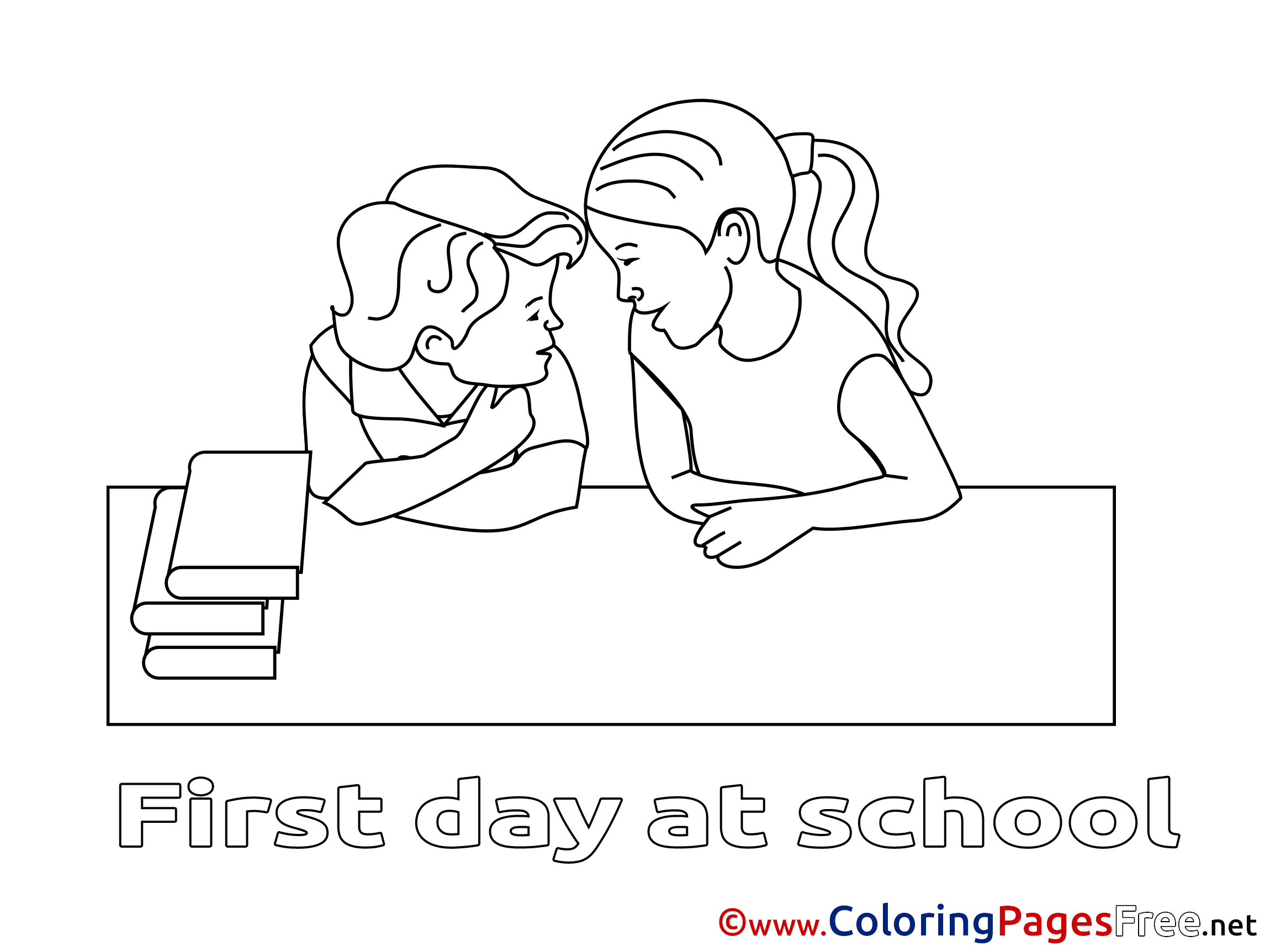 School Friends Coloring Page