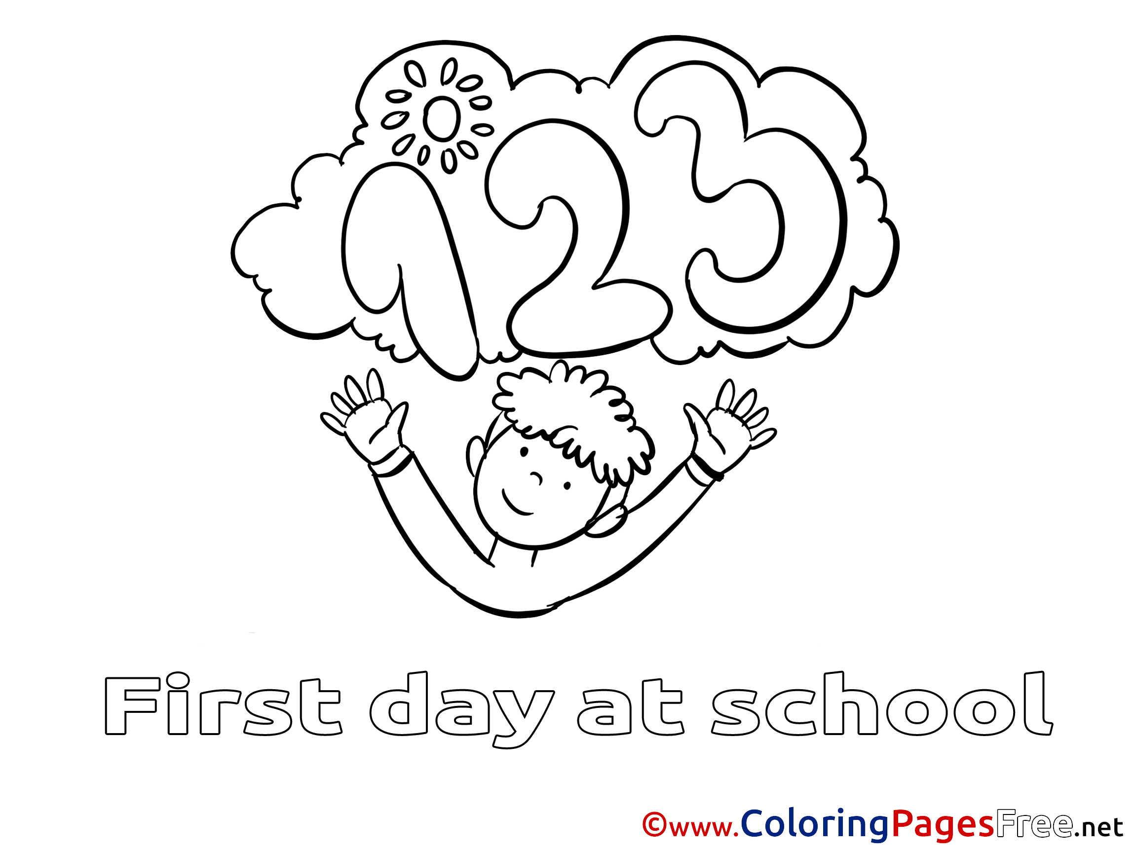 Numbers Boy Children download Colouring Page