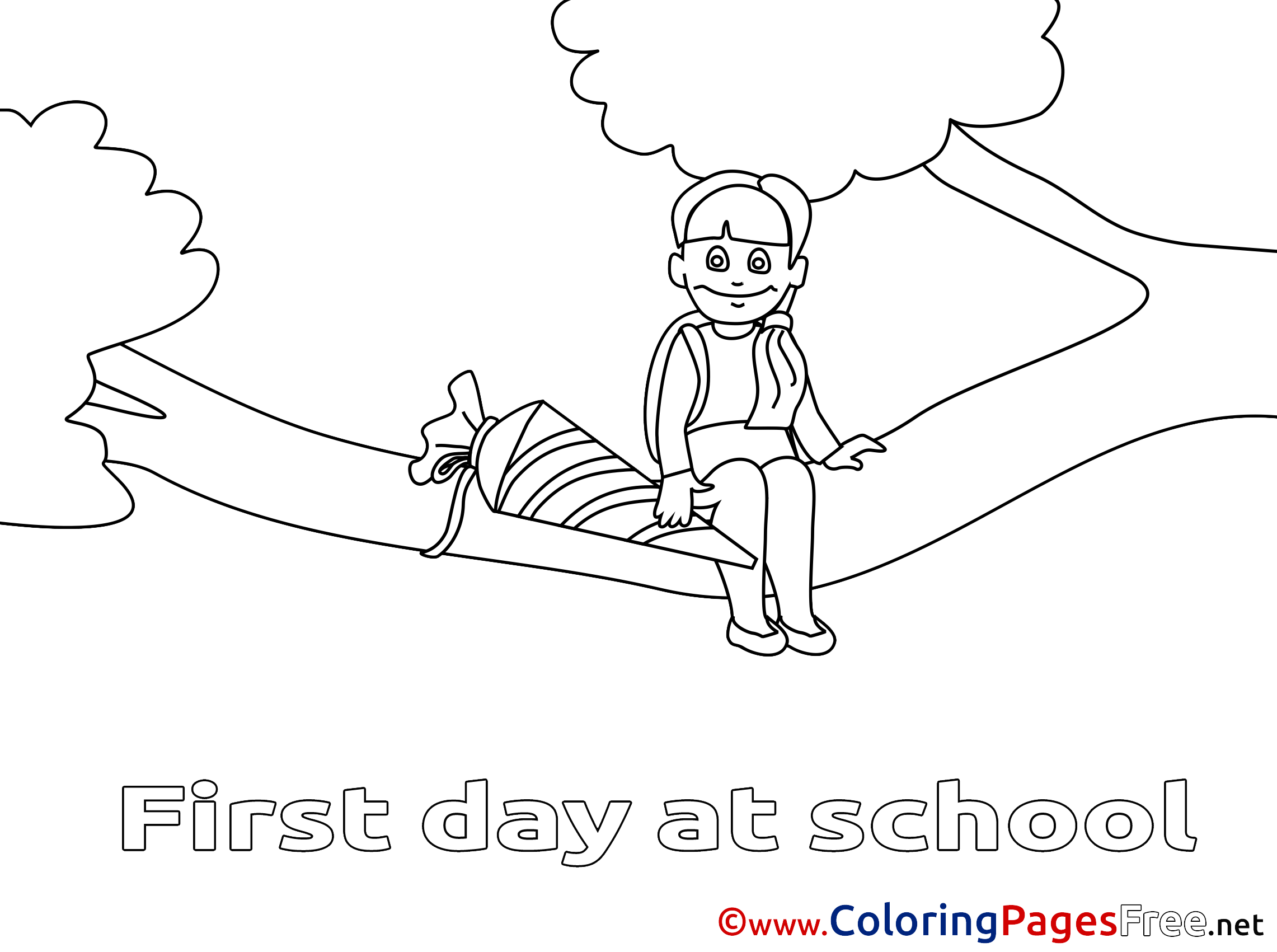 Tree Pupil for Kids printable Colouring Page