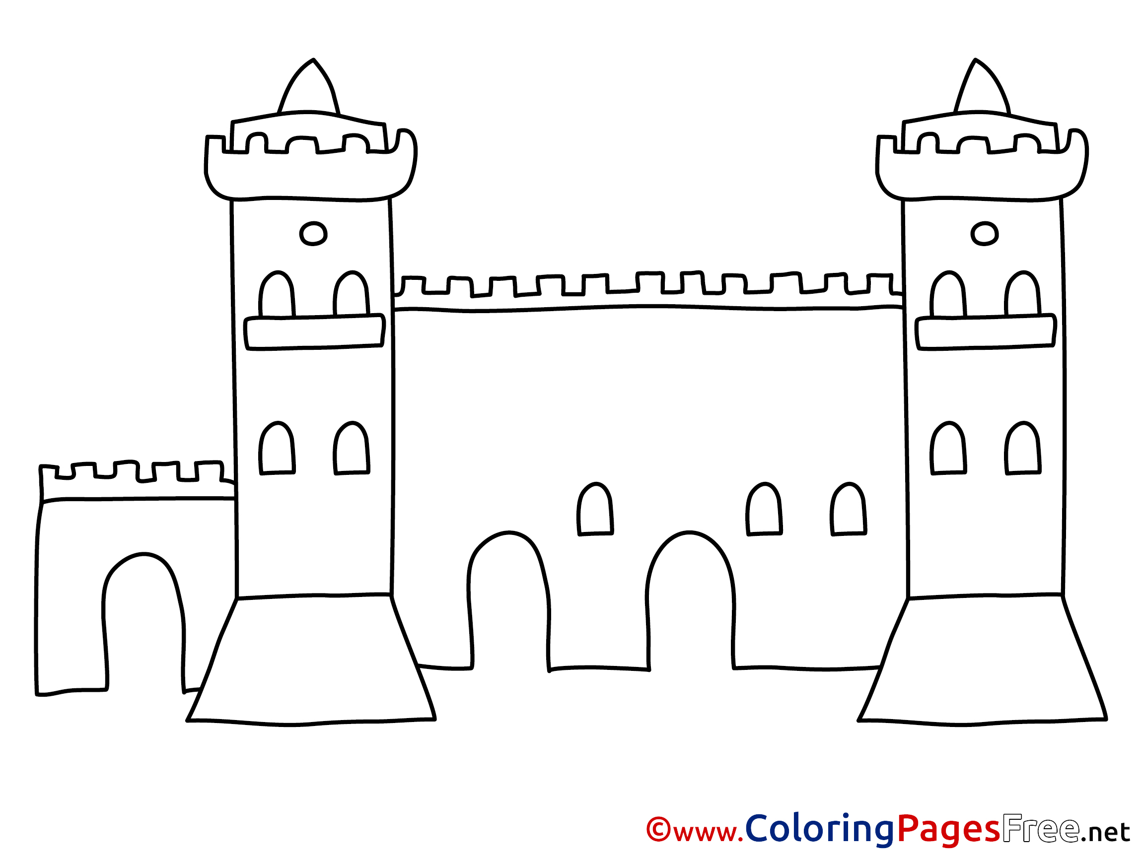 Castle Wall Coloring Page