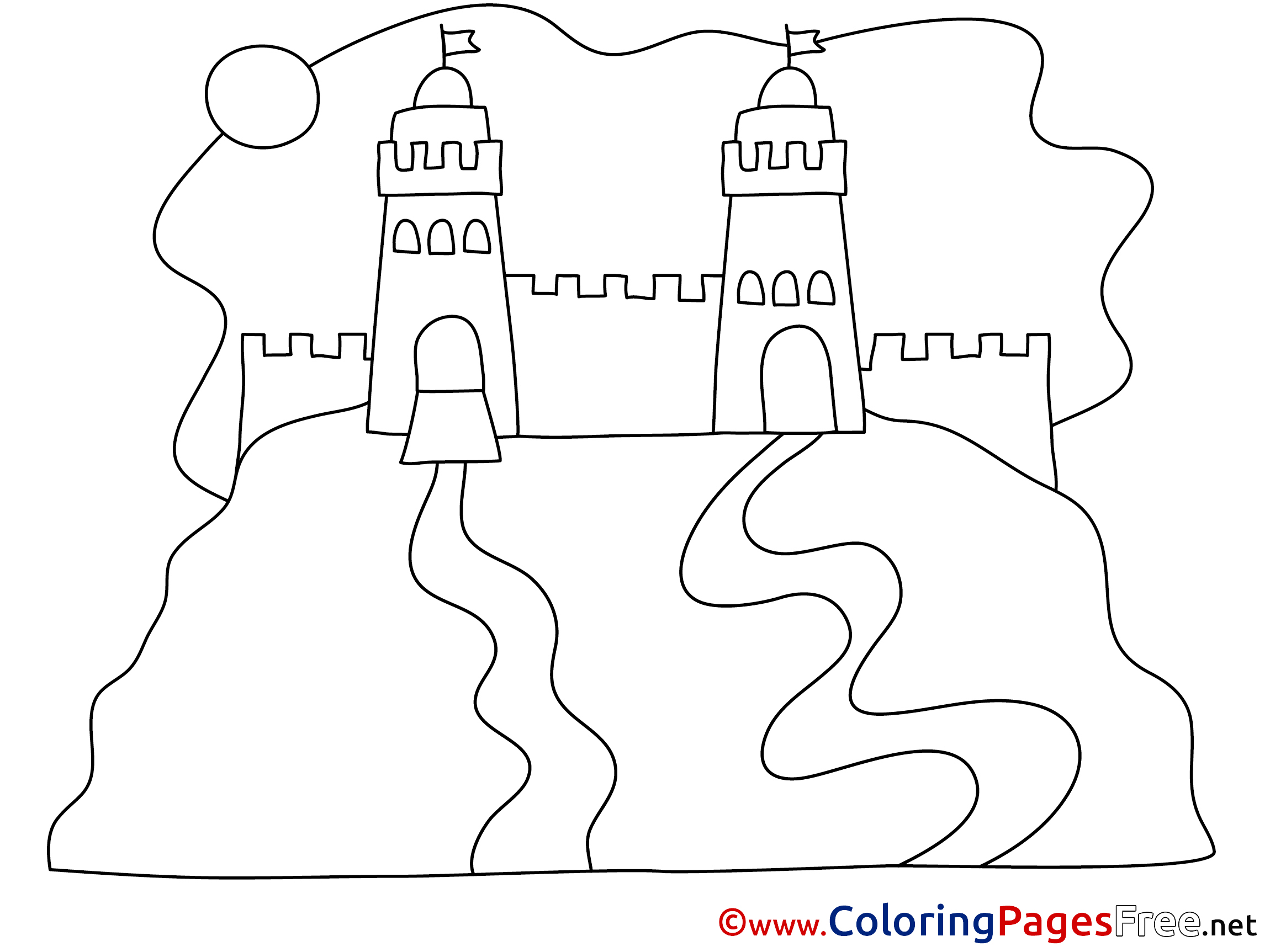 Fort Colouring Page printable free