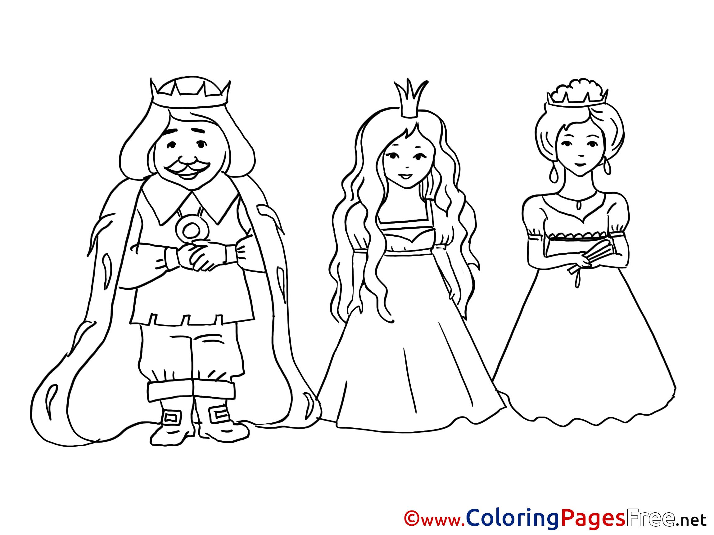 coloring page of king and queen