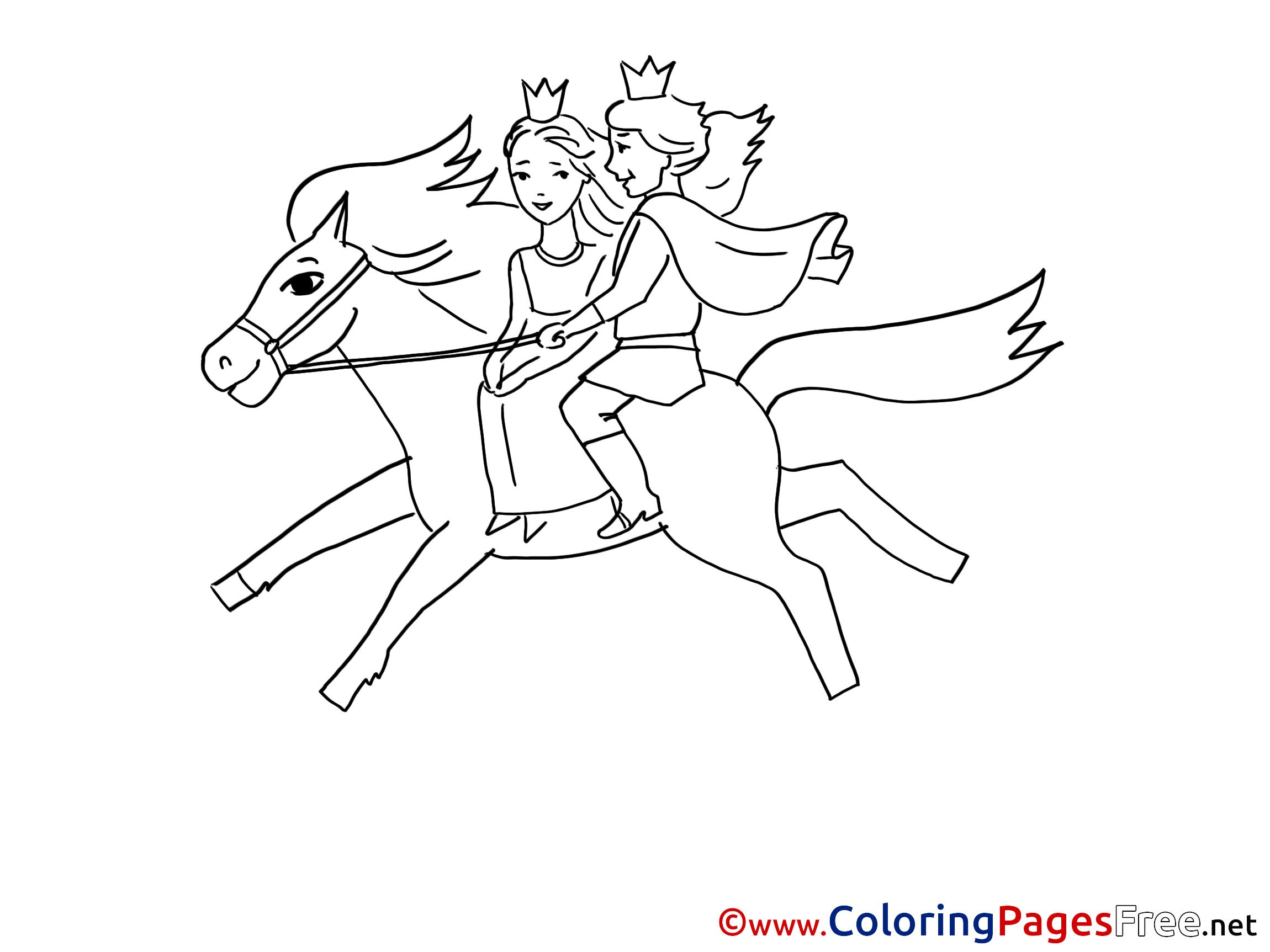 boy riding horse coloring page