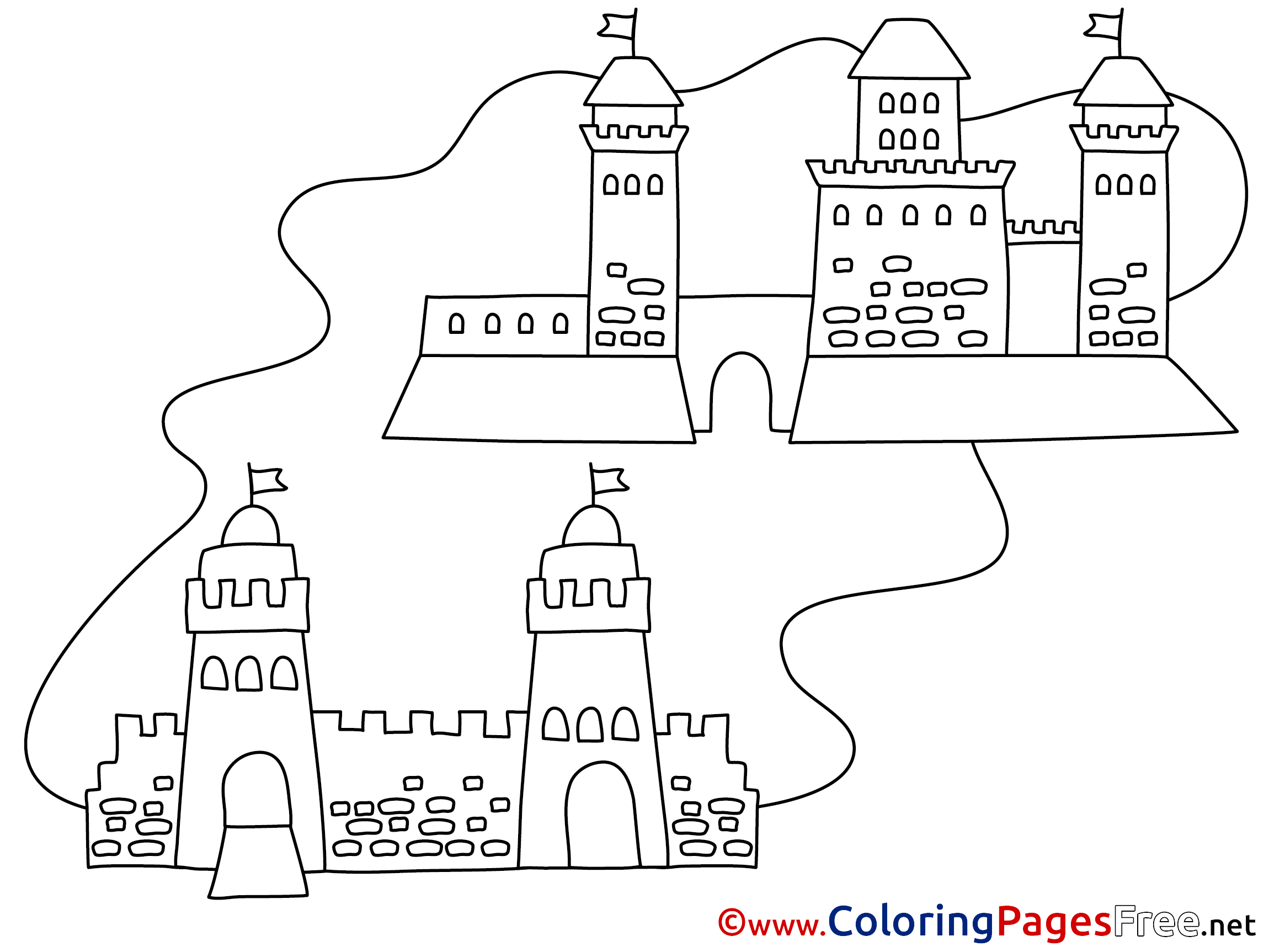 Towers download Colouring Sheet free