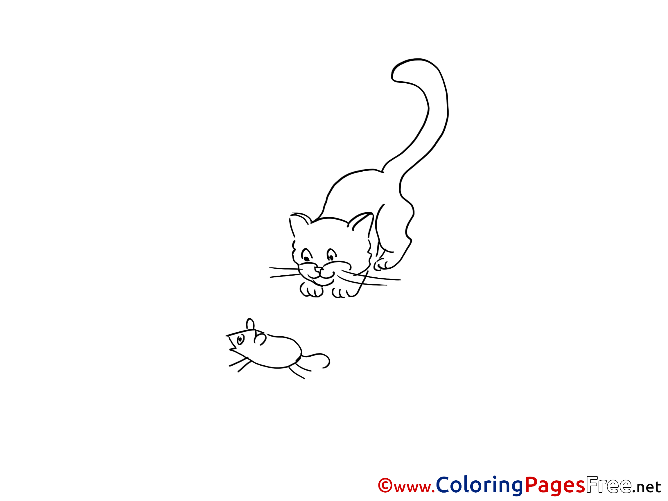 cat and mouse coloring sheet