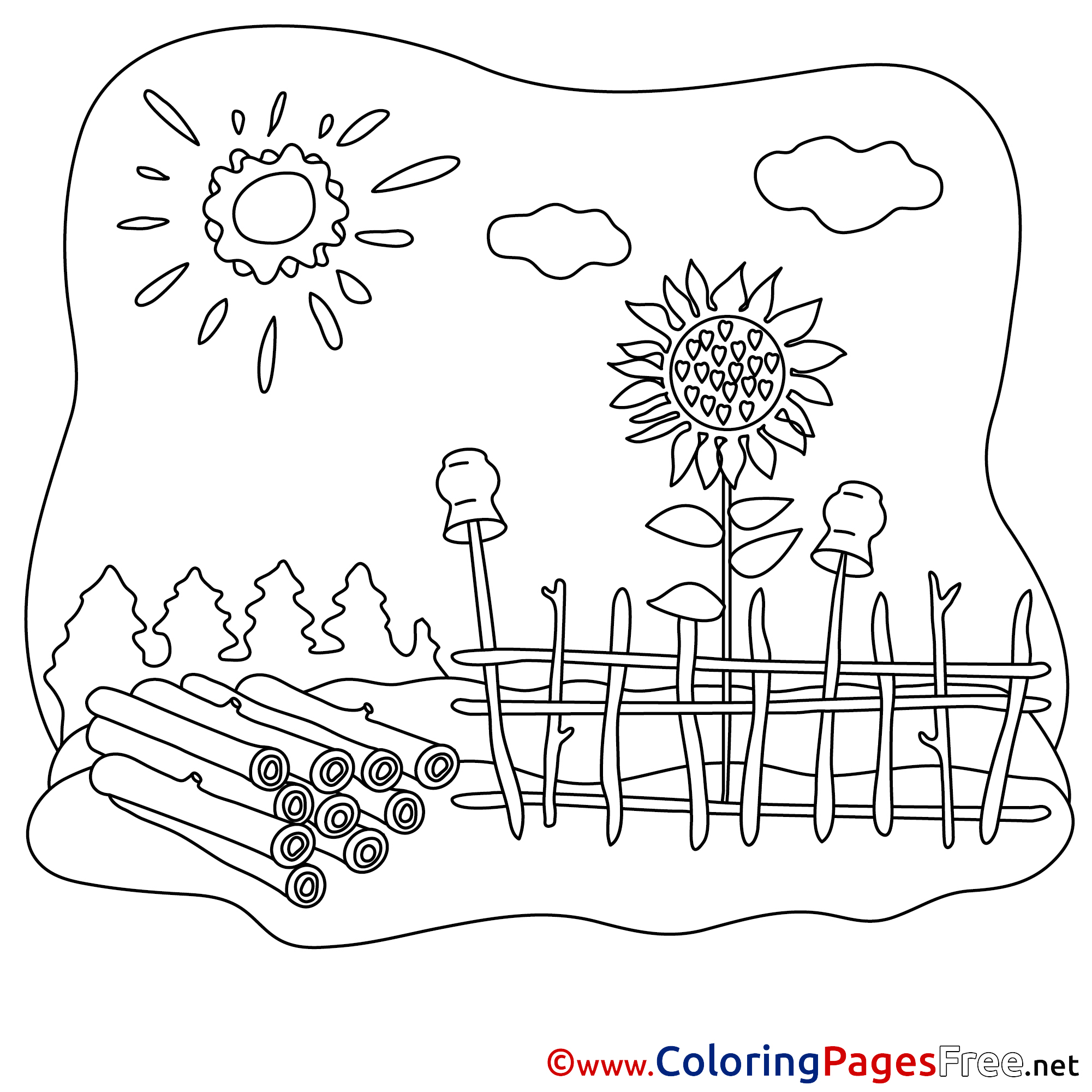 Logs Kids free Coloring Page