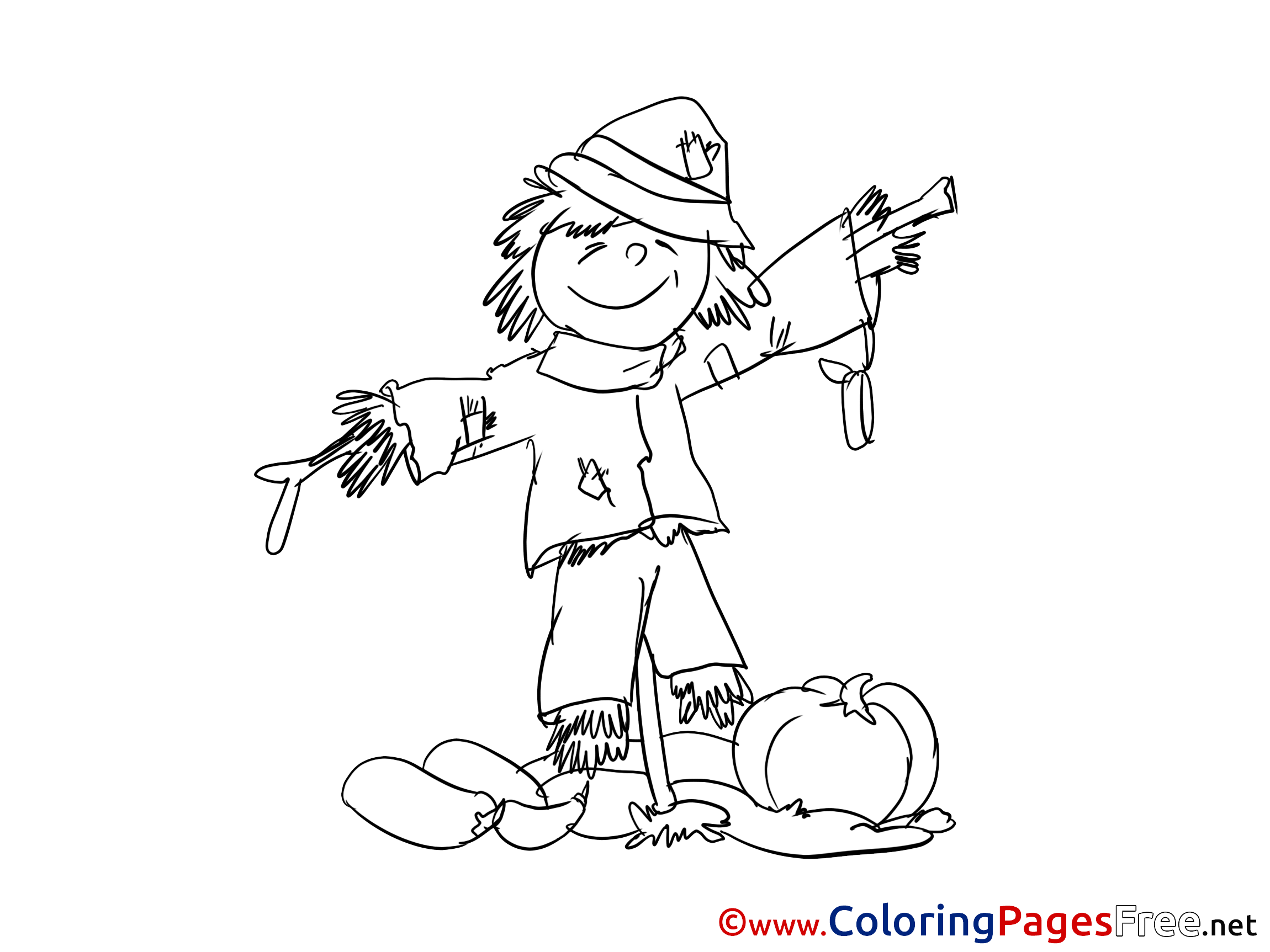 Scarecrow free Colouring Page download