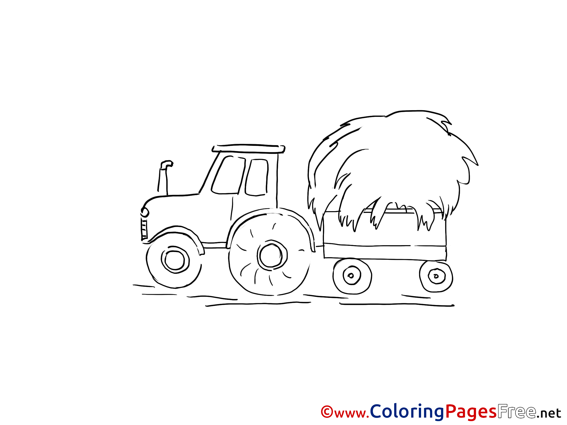 Tractor for Kids printable Colouring Page