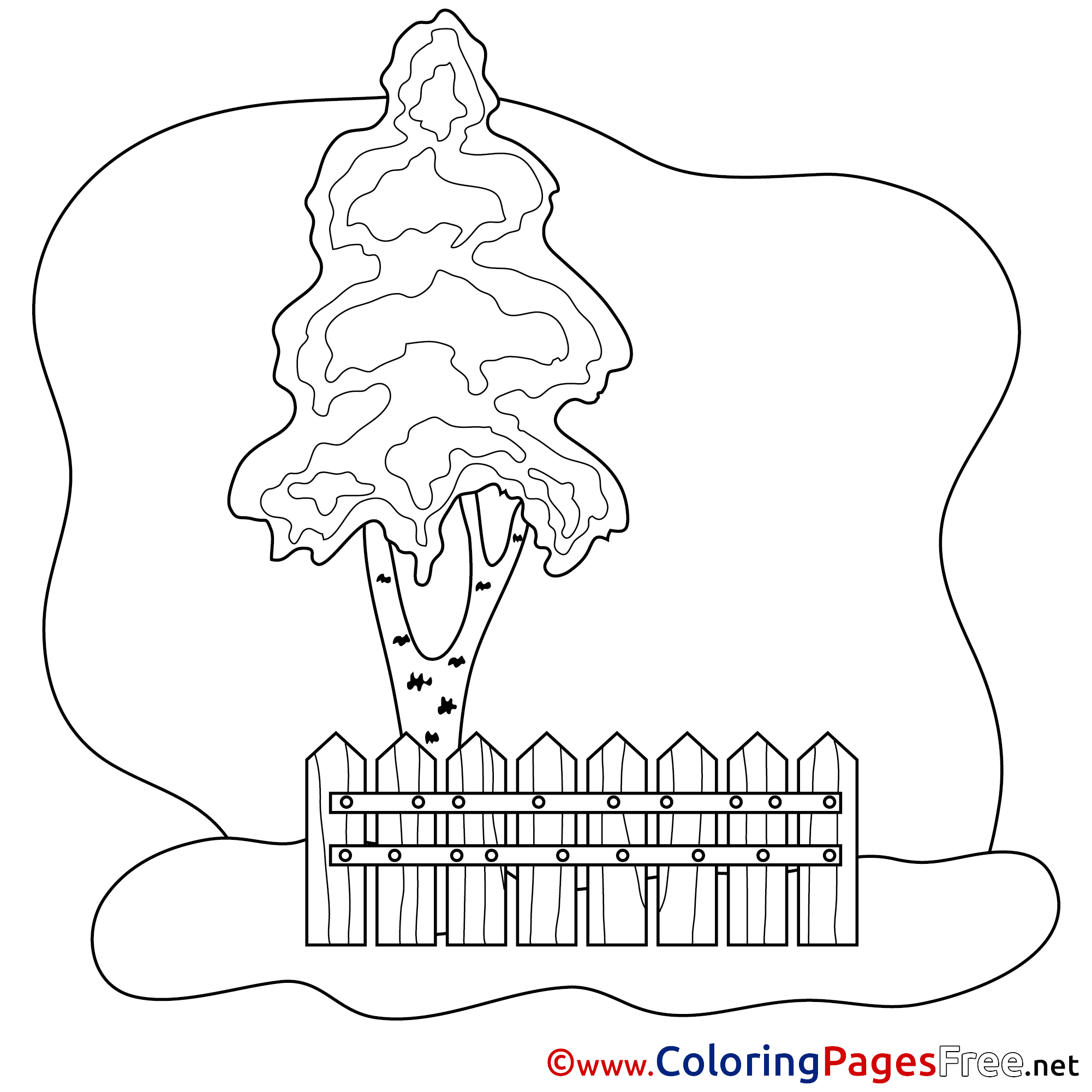 Tree for Kids printable Colouring Page
