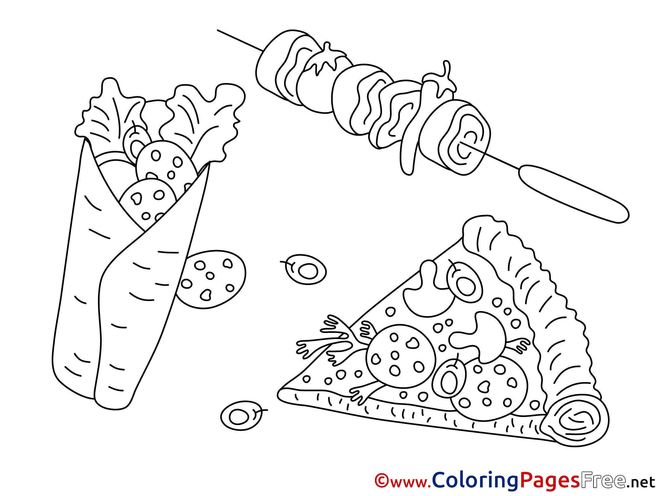 free fast food coloring pages