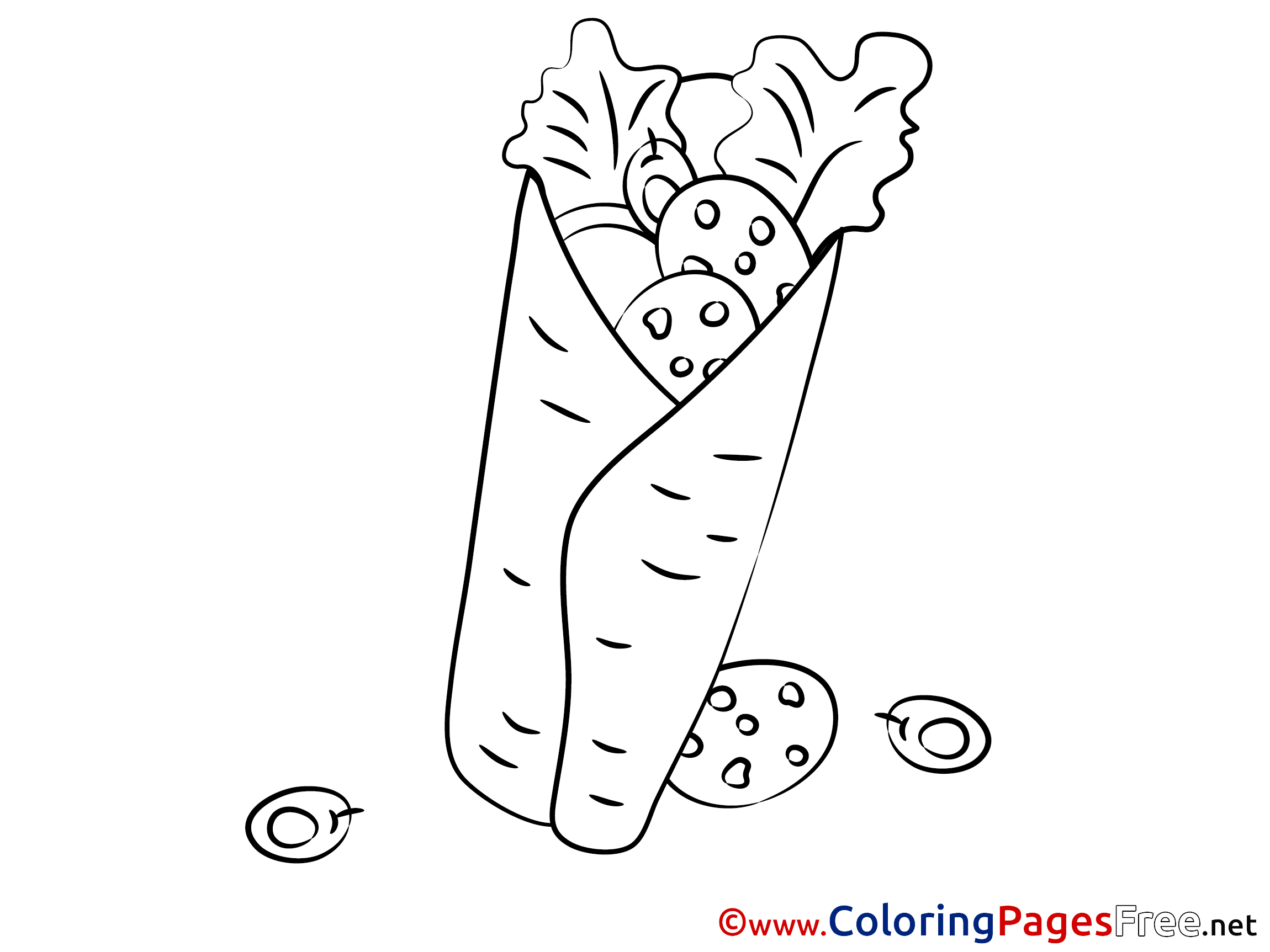 Shawarma Kids free Coloring Page
