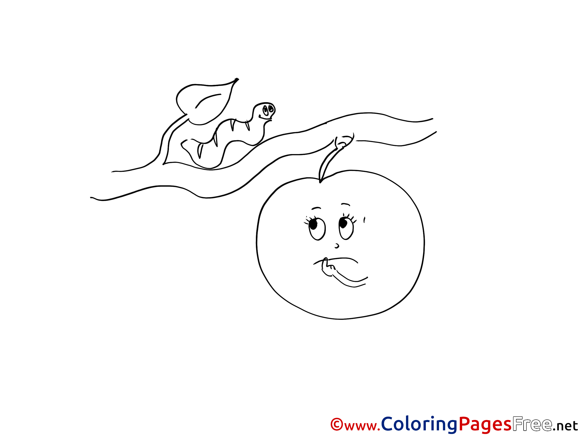 Caterpillar Coloring Pages for free Apple