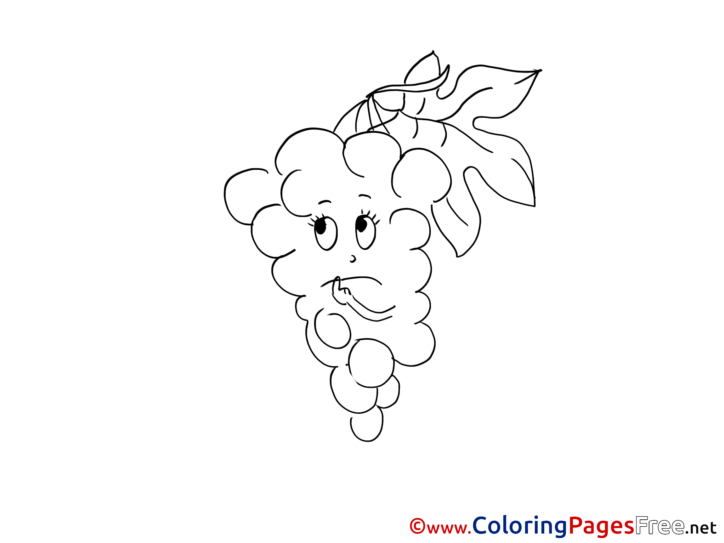 free grapes coloring page