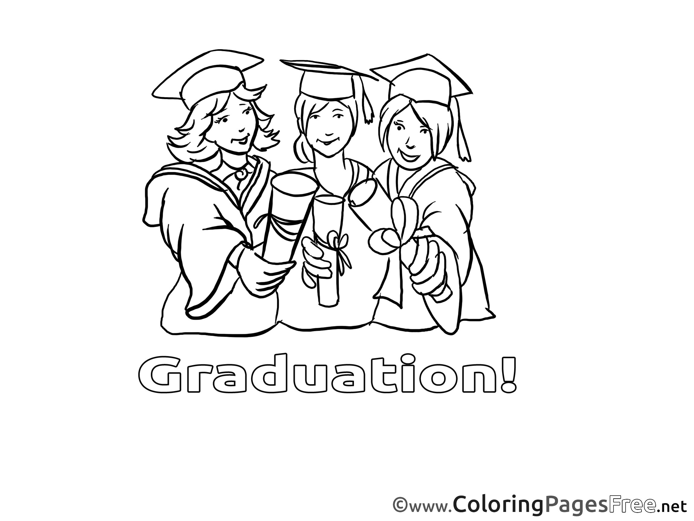 Friends Diploma Graduation Coloring Pages download