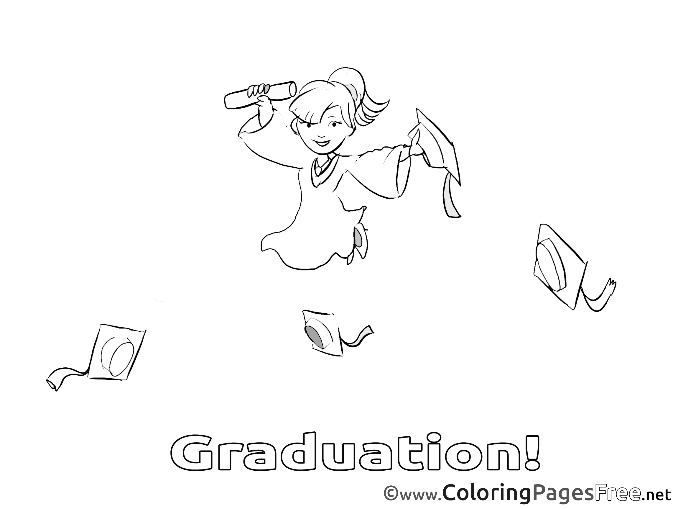 School printable Graduation Coloring Sheets