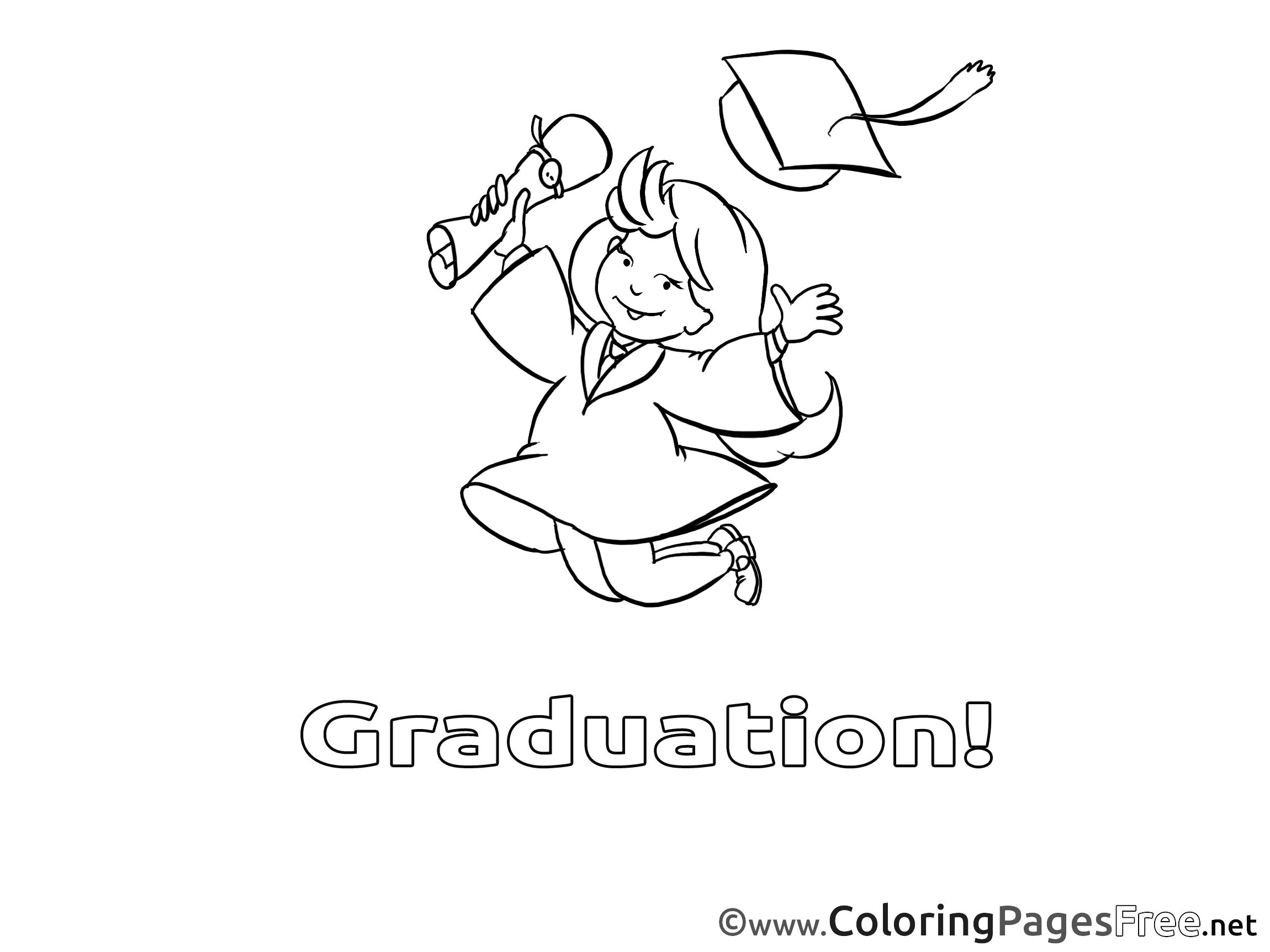 Student Colouring Page Graduation free