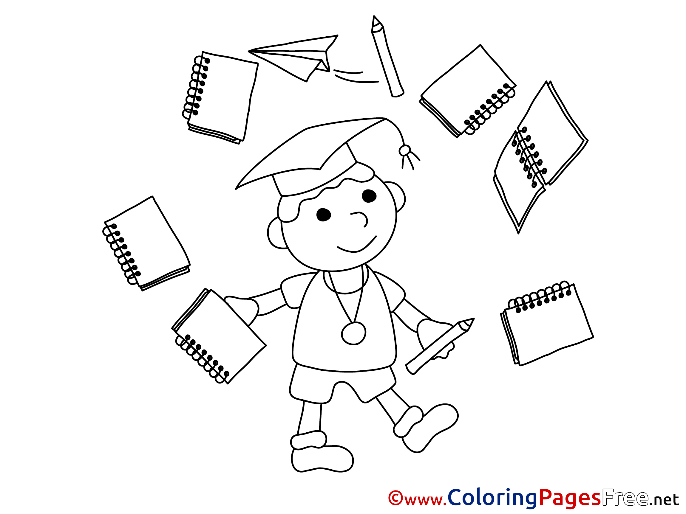 University Colouring Page Graduation free