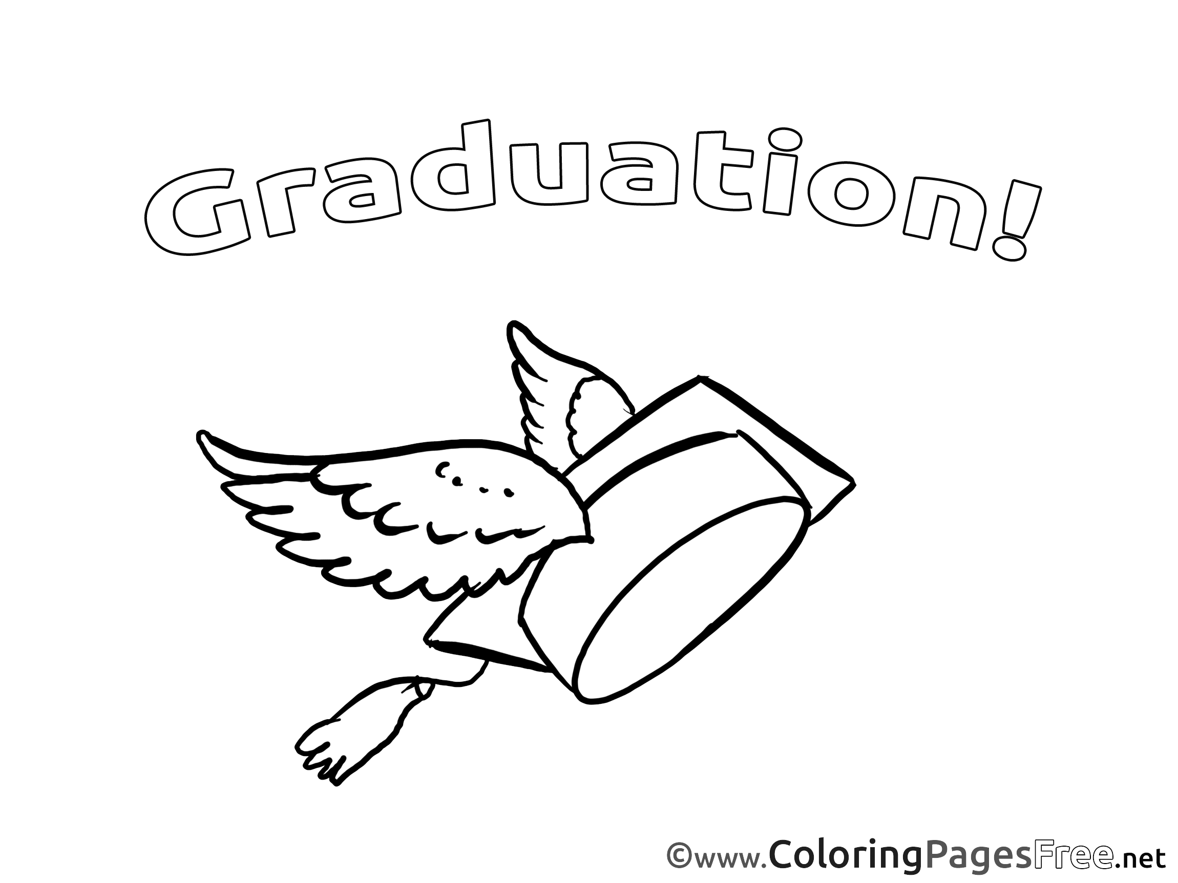 free graduation cap coloring page