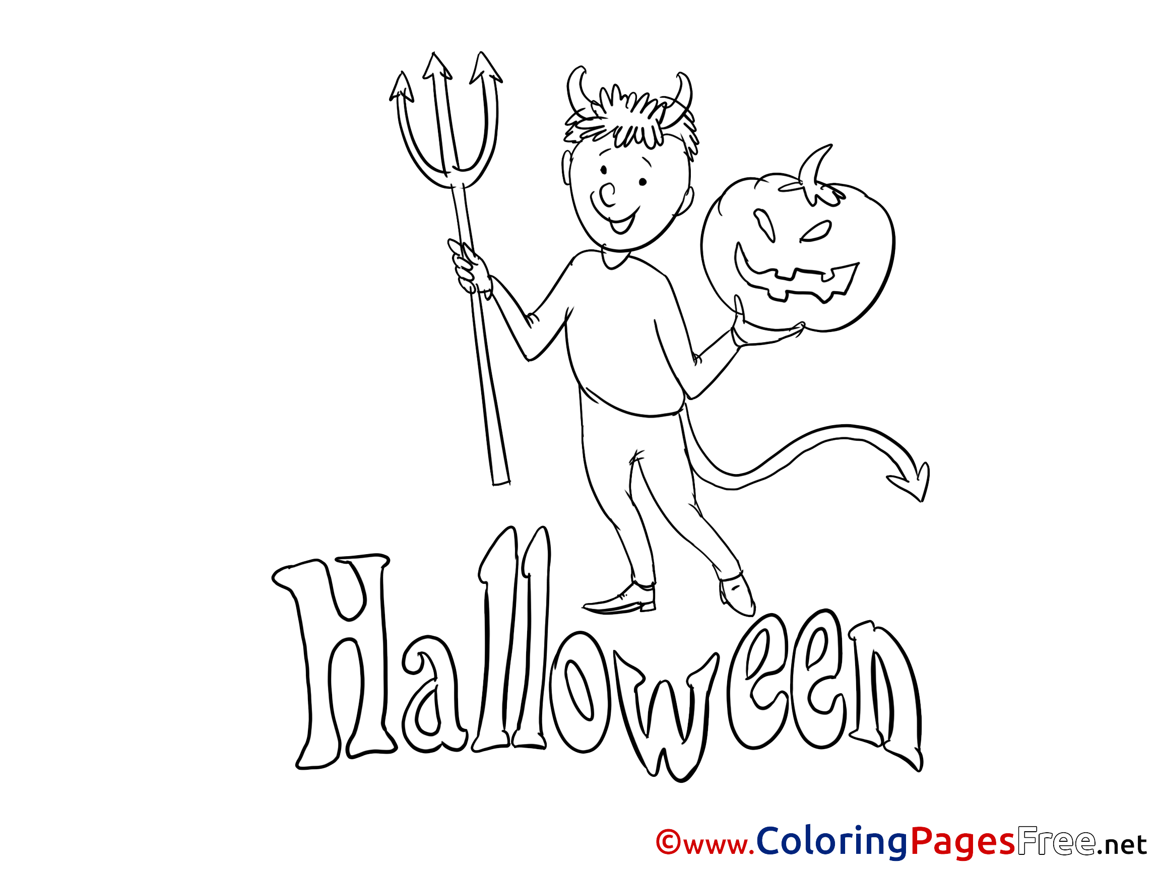 devil coloring sheet