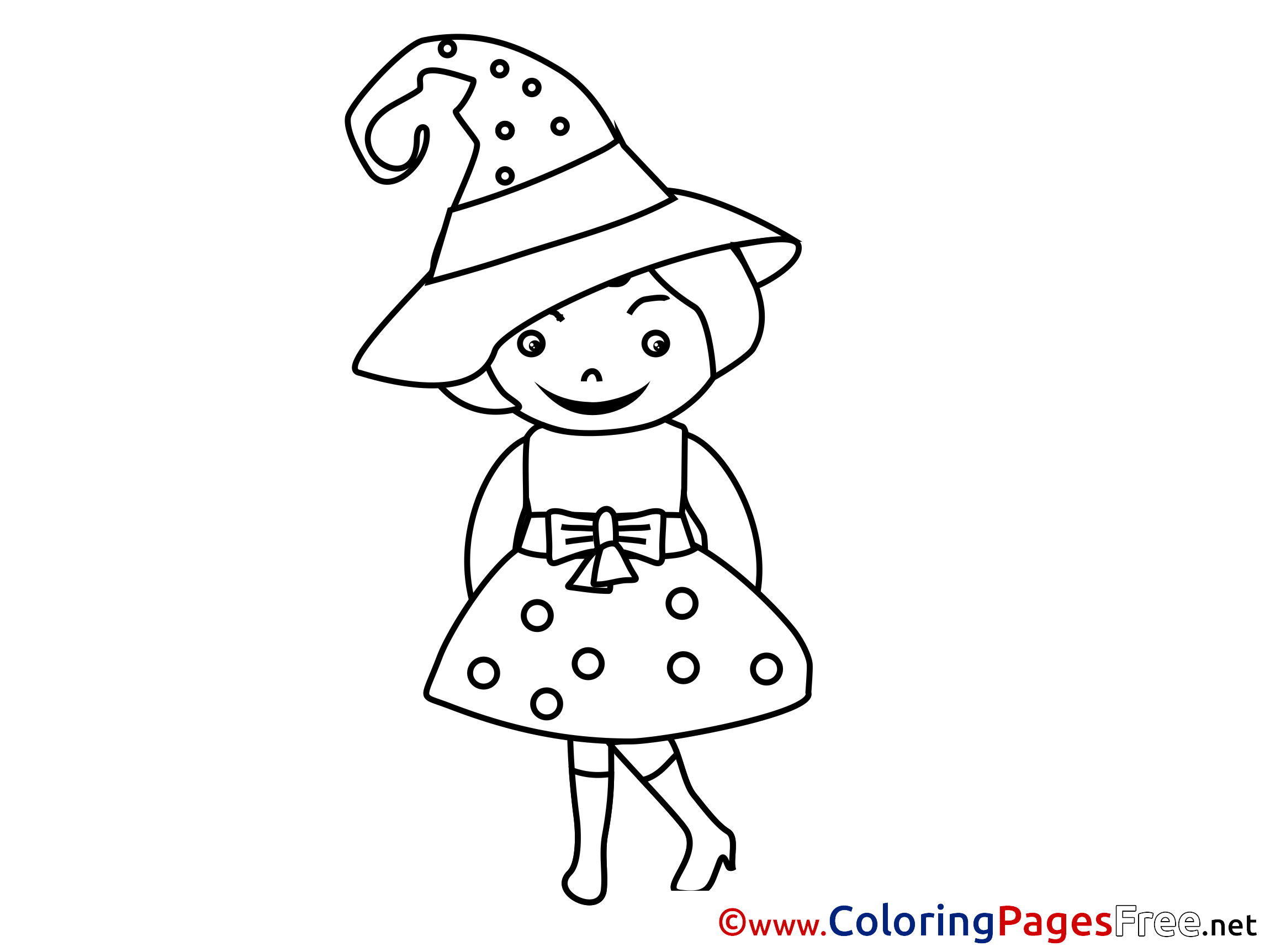 Girl Halloween Coloring Pages