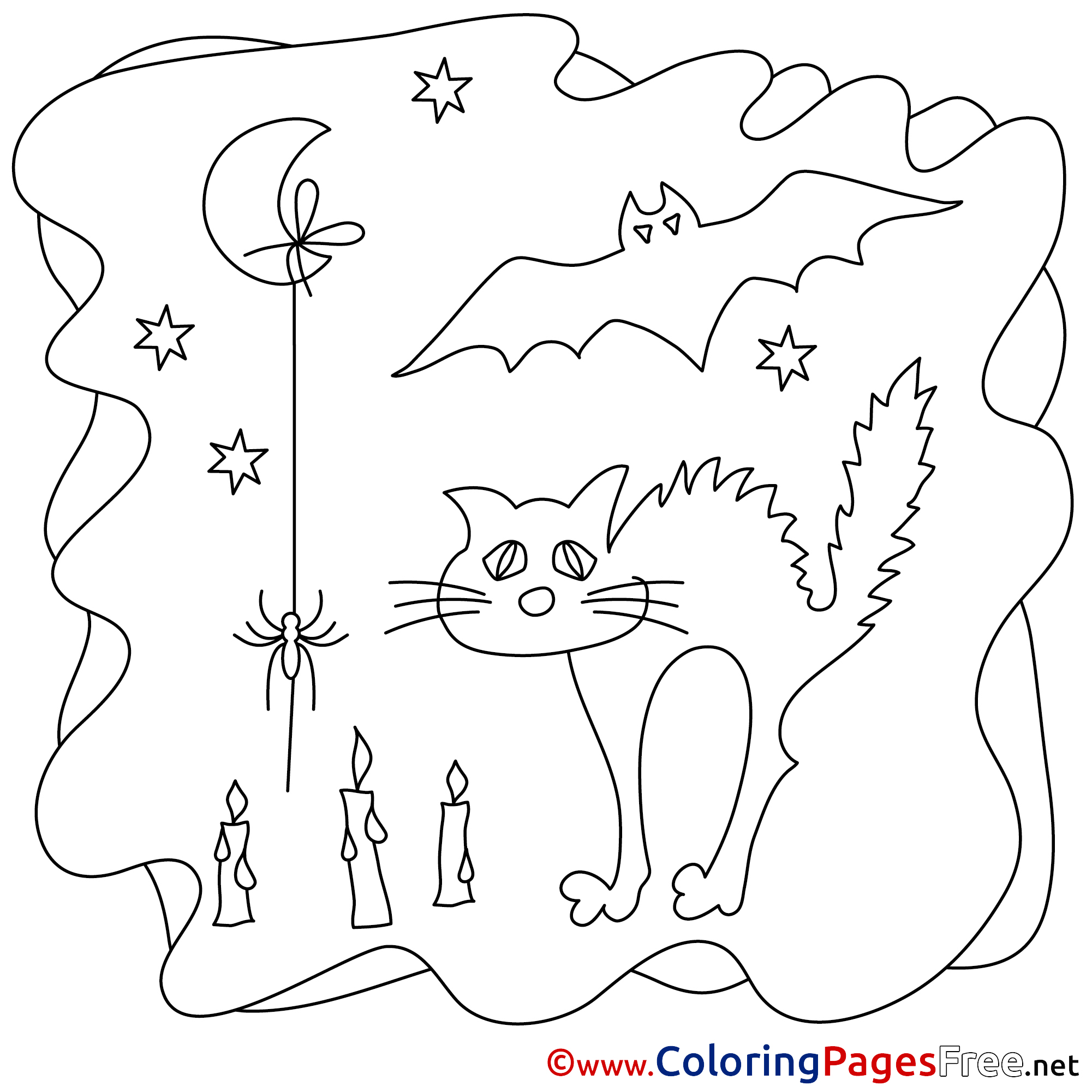 Halloween Moon Coloring Pages