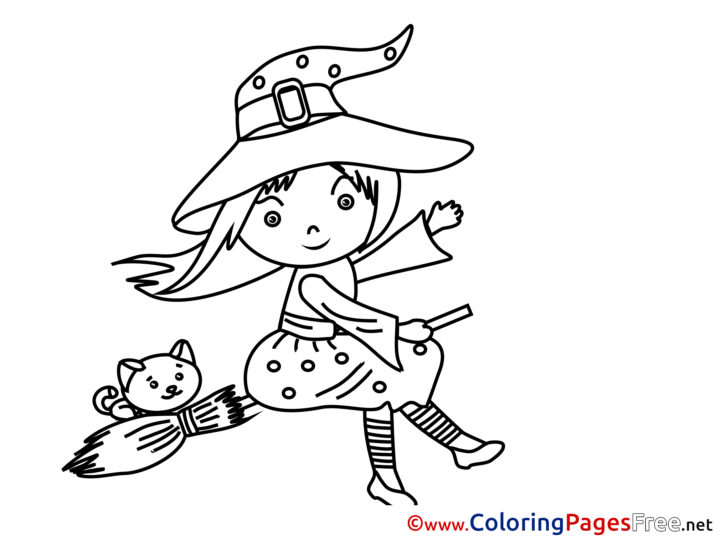 Printable Halloween Witch Coloring Sheets