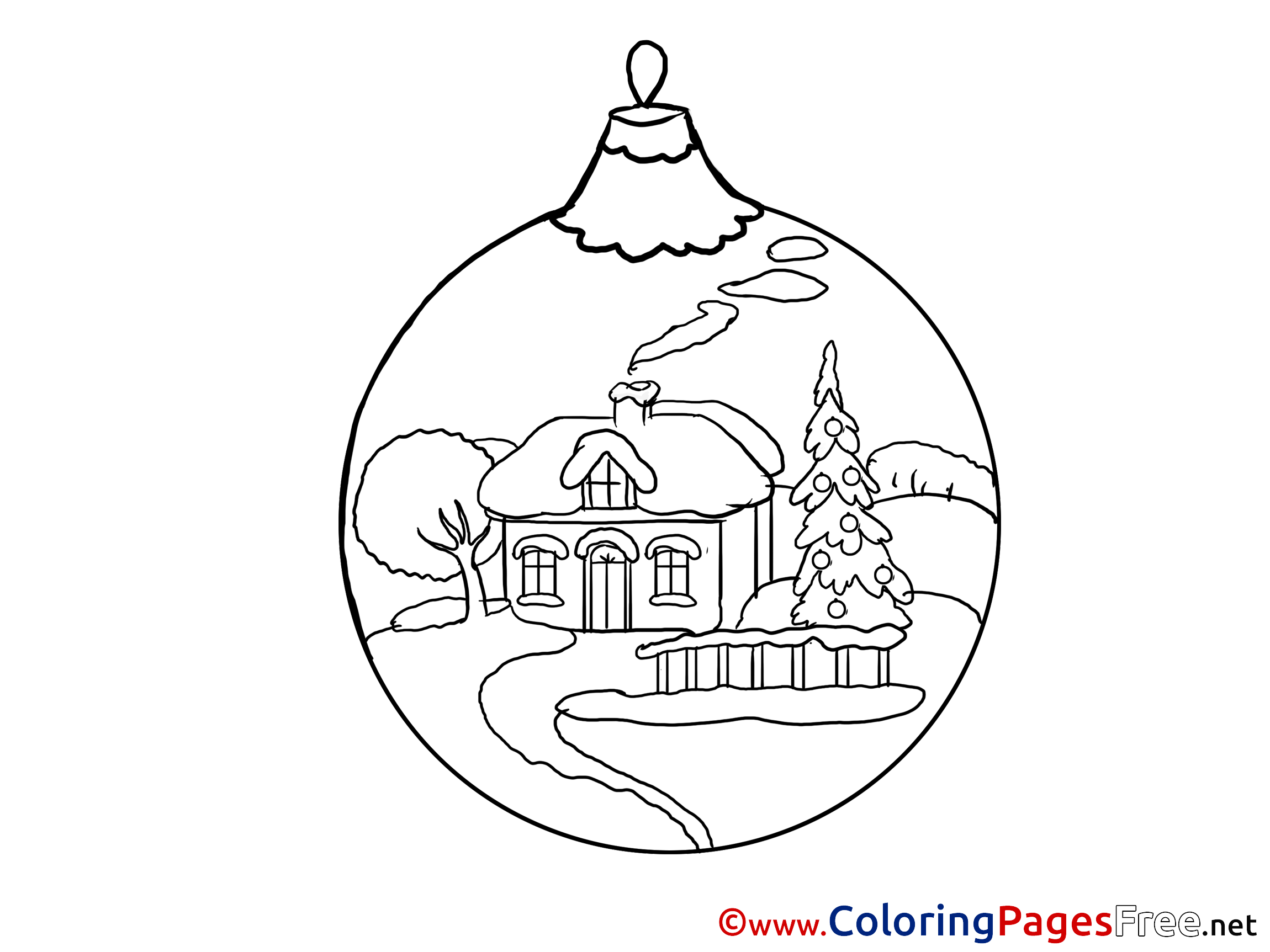 Ball Kids New Year House Coloring Page