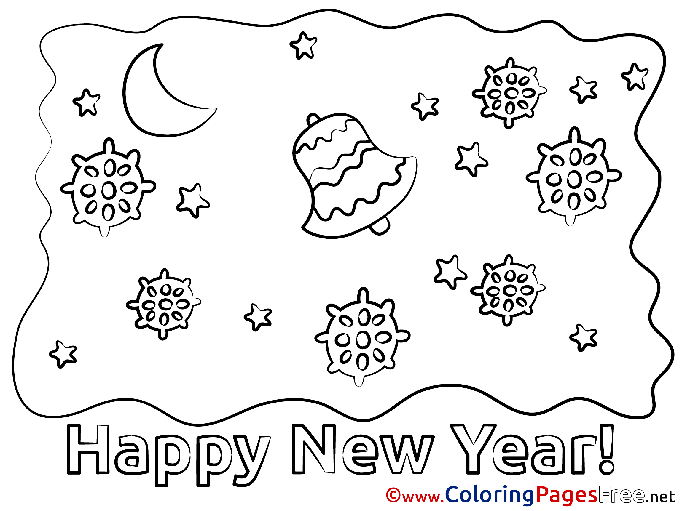 Snowflakes for Kids New Year Colouring Page
