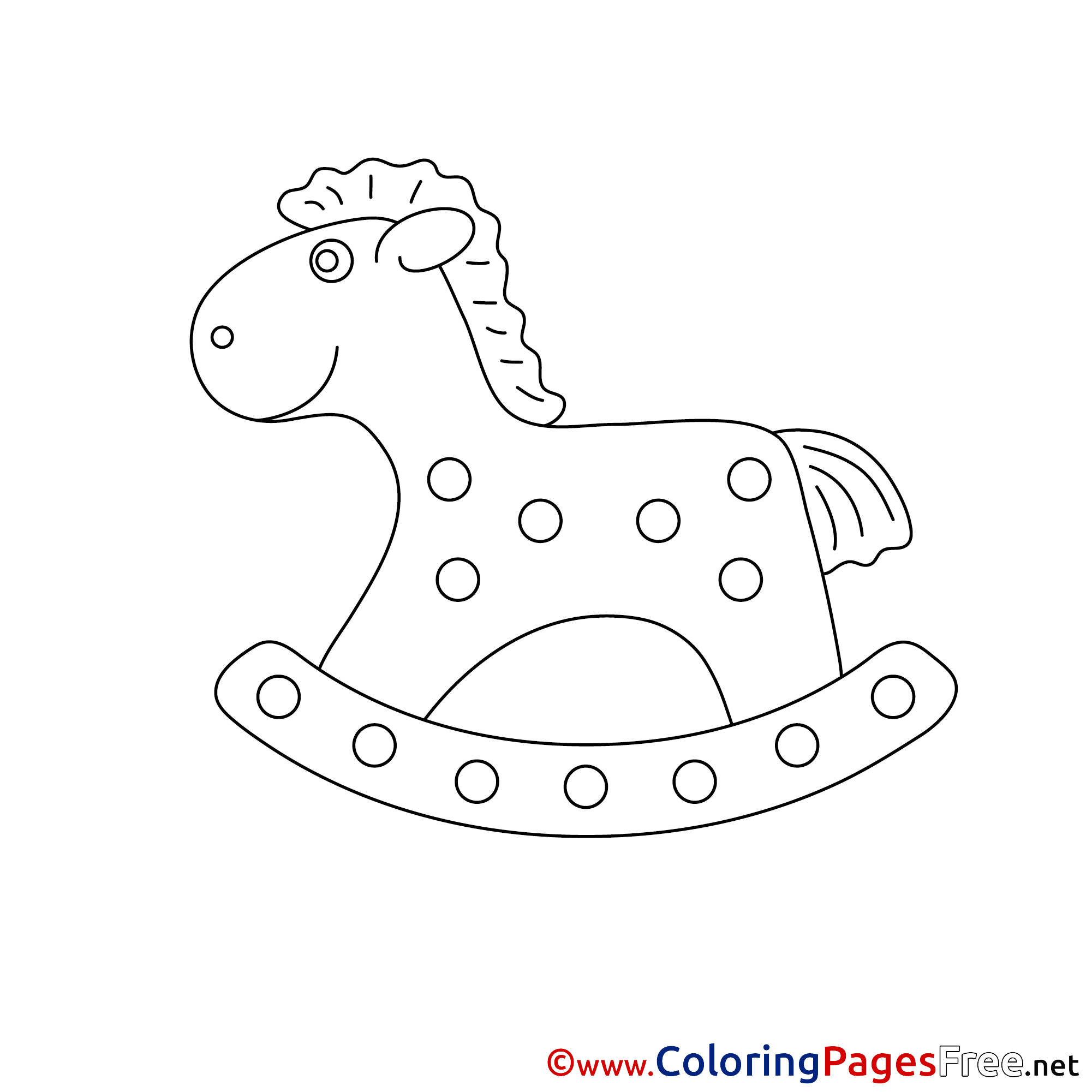 rocking horse coloring page