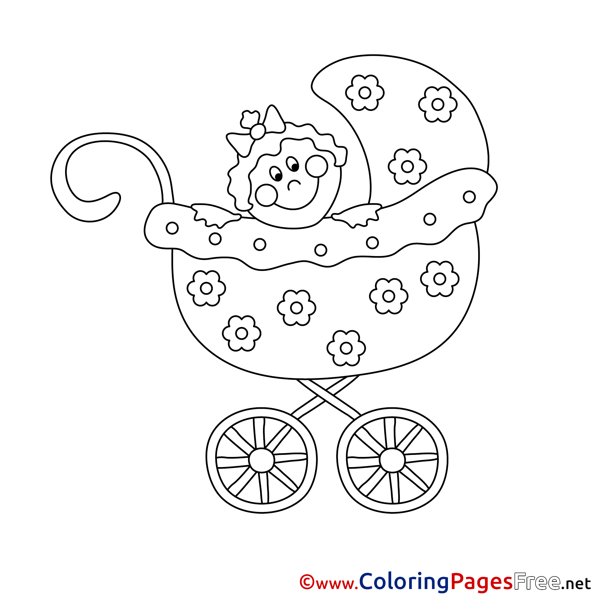 Pram free printable Coloring Sheets