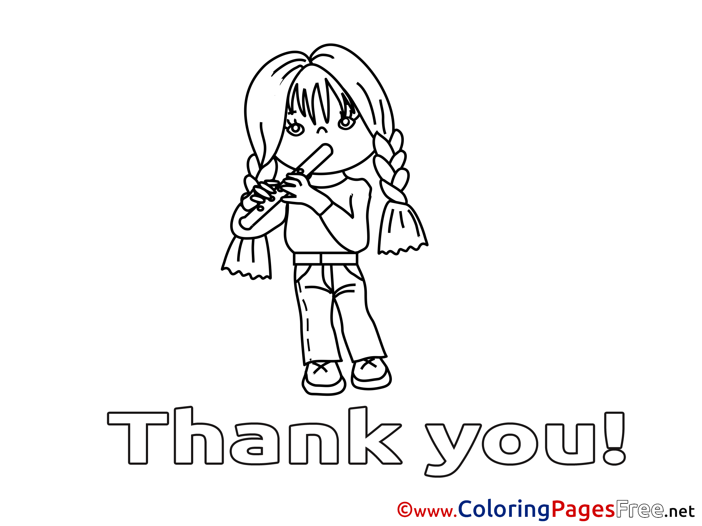 flute coloring page printable