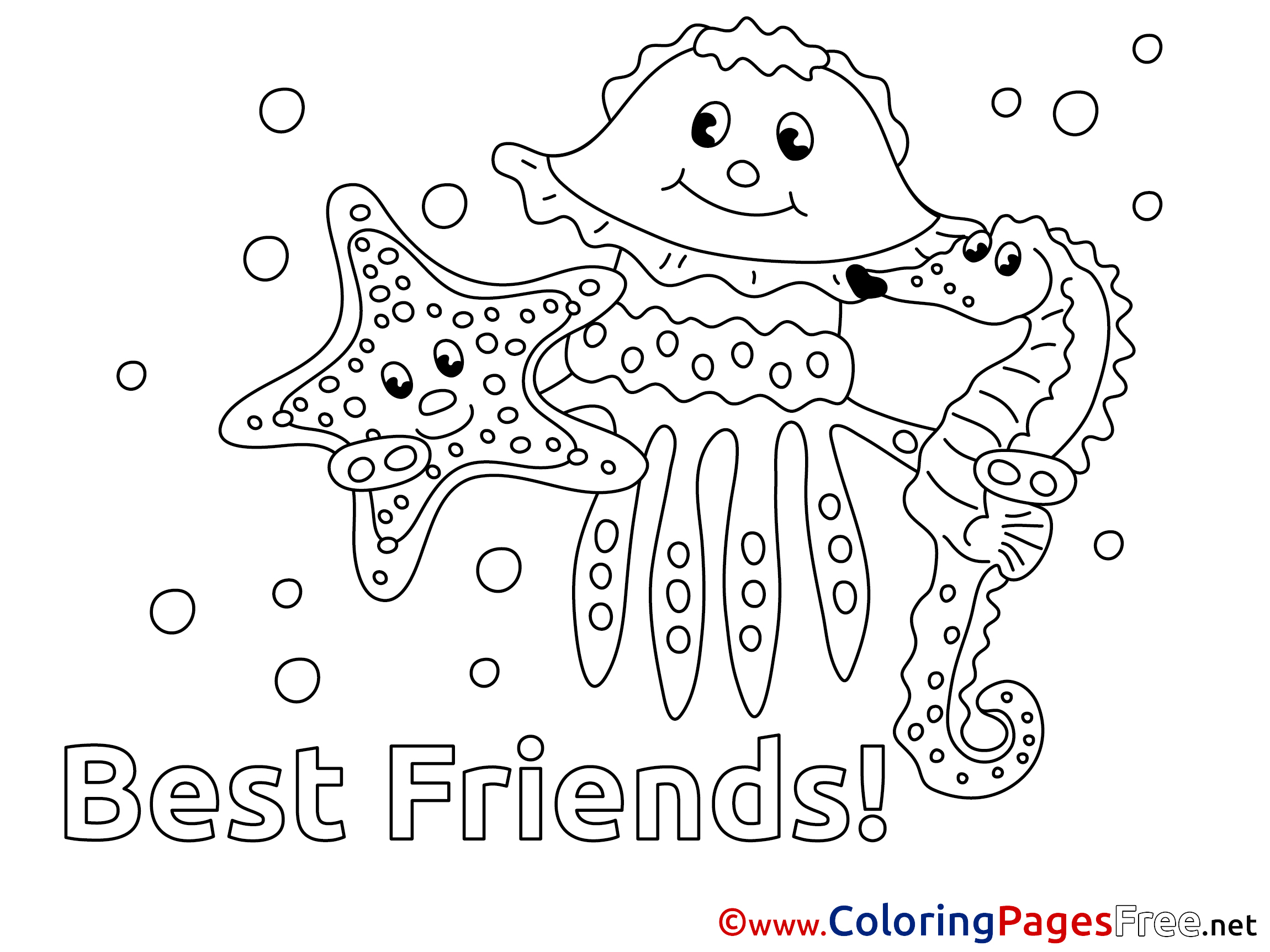 Sea Friends Coloring Pages for free