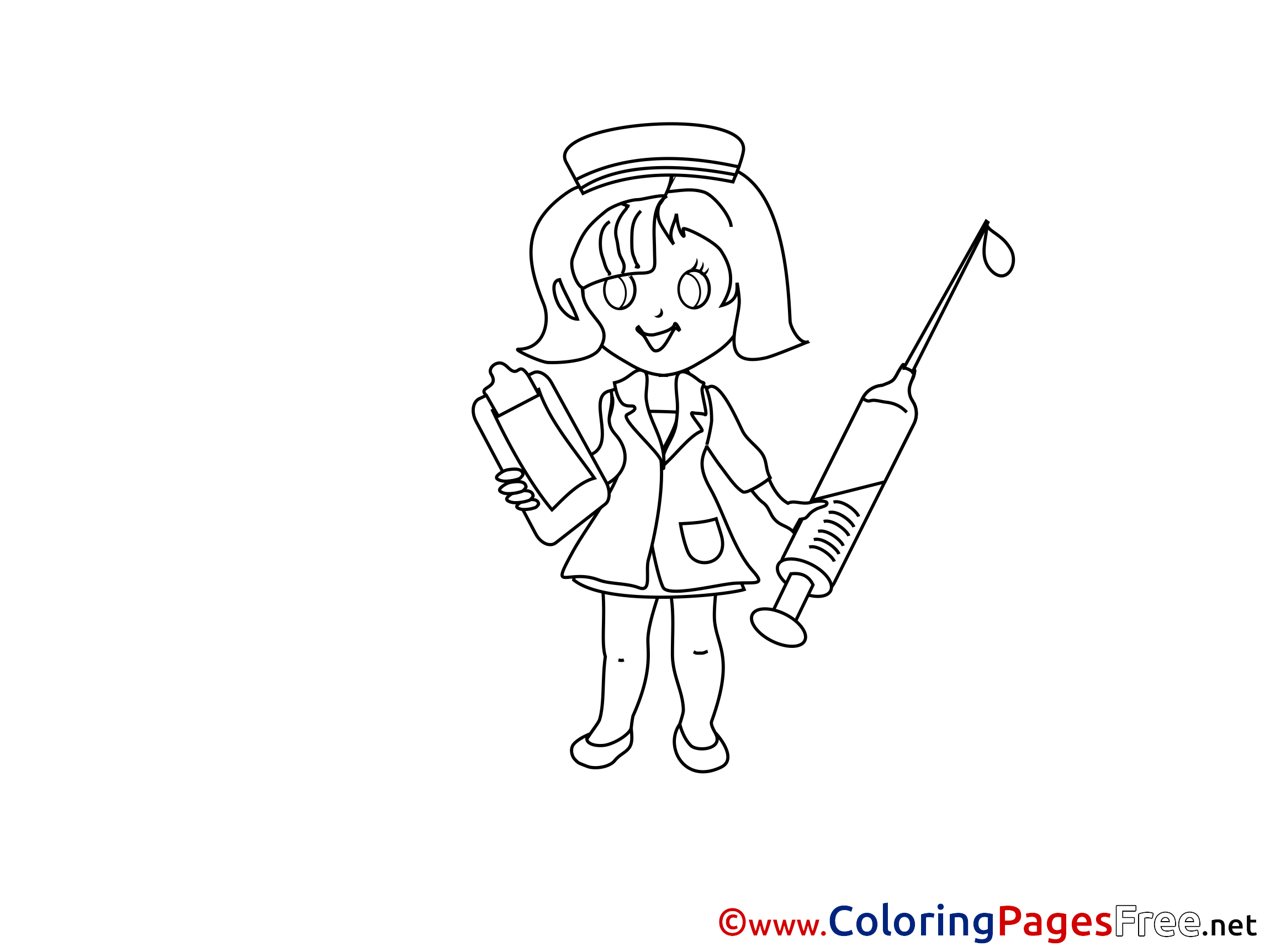 Syringe Coloring Page