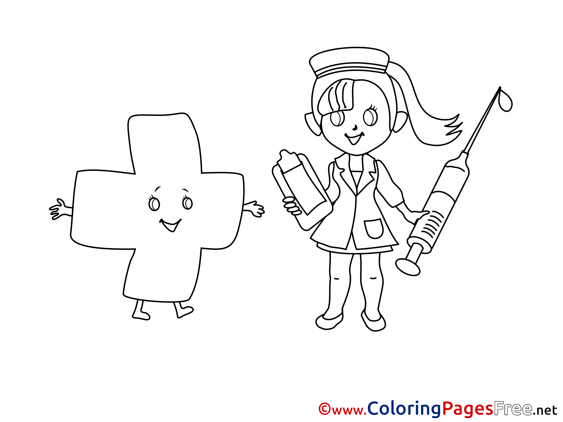 Syringe Coloring Page