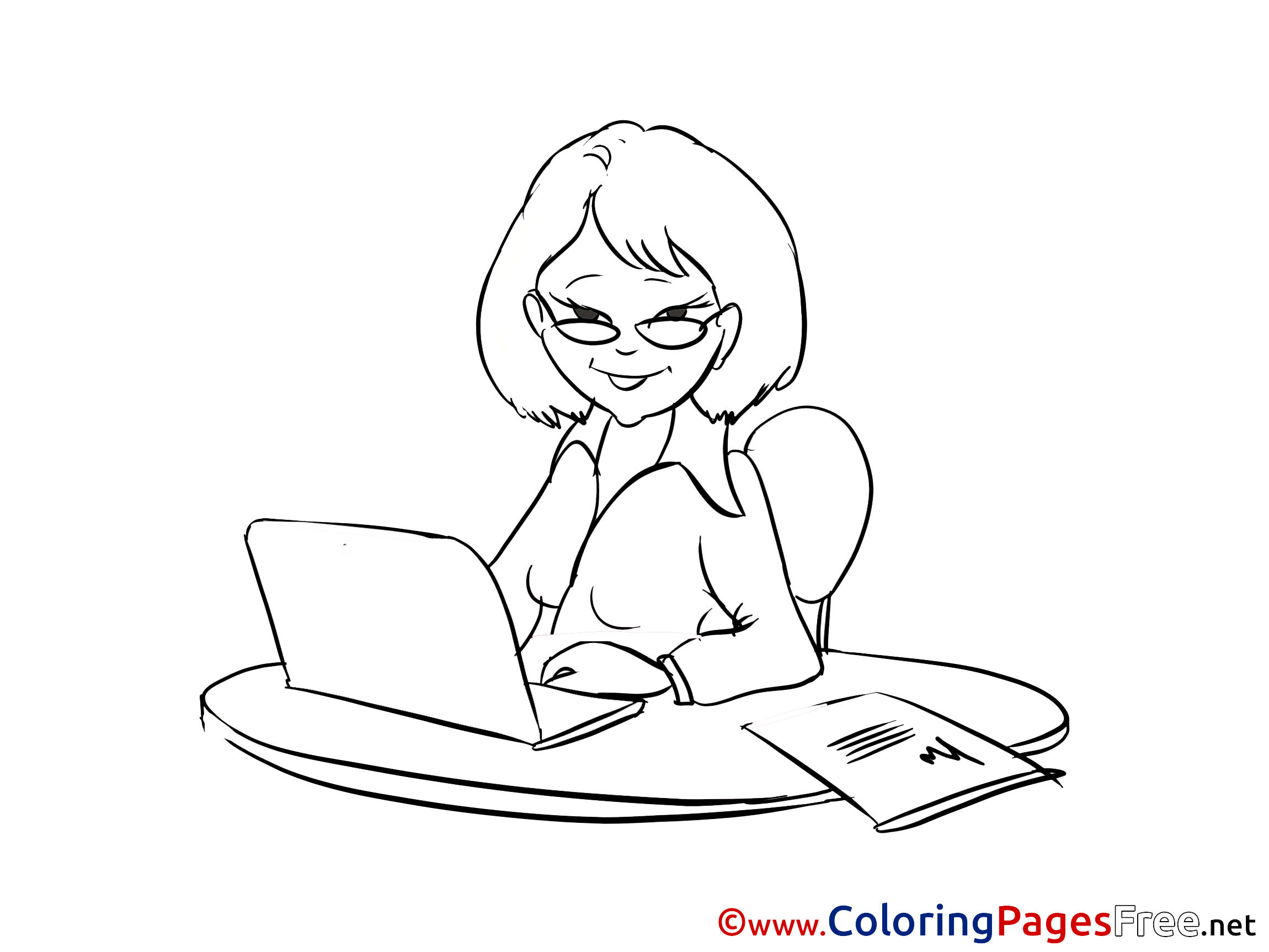 coloring pages of secretary