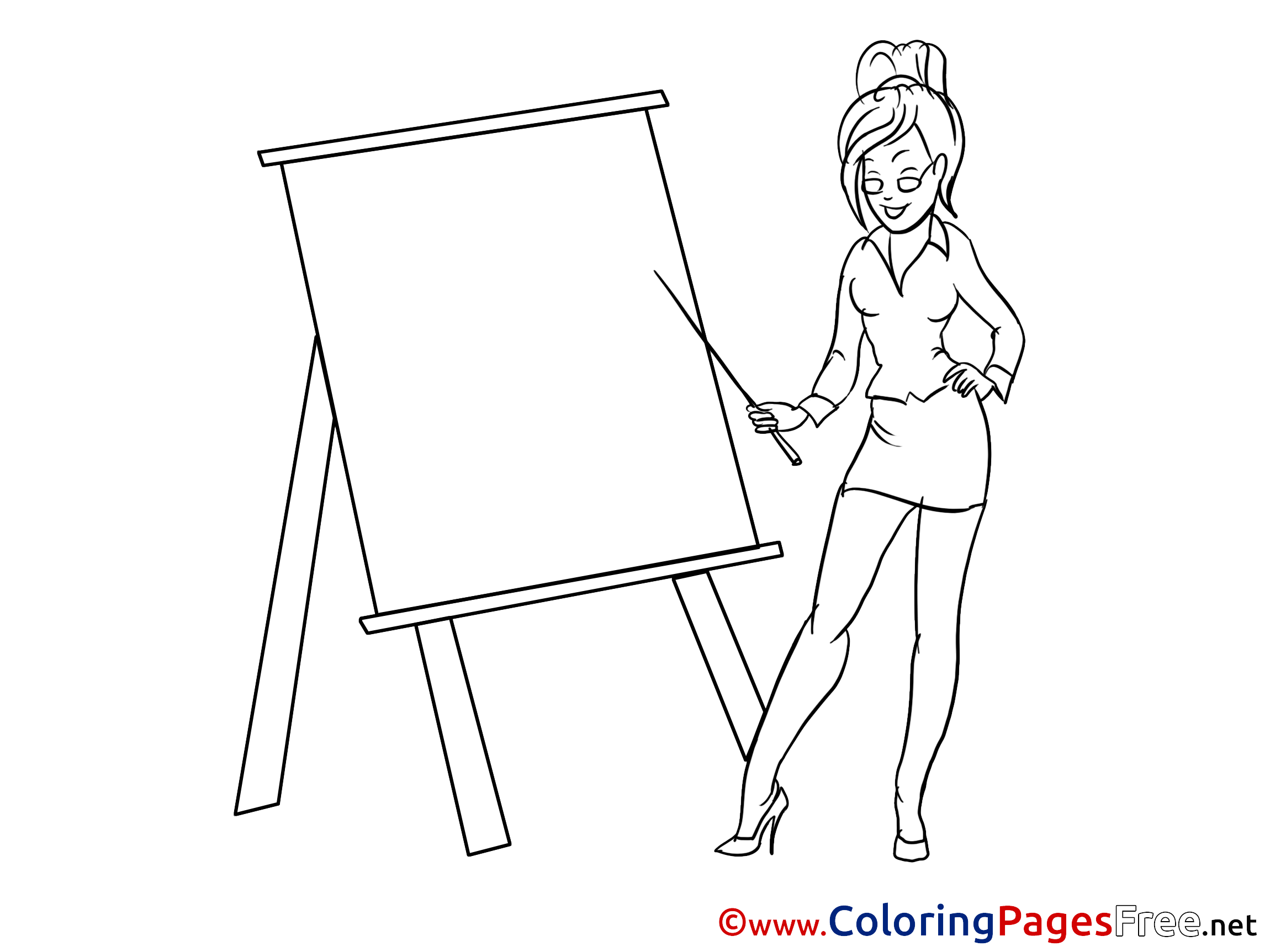 Woman in Office ree Coloring Page